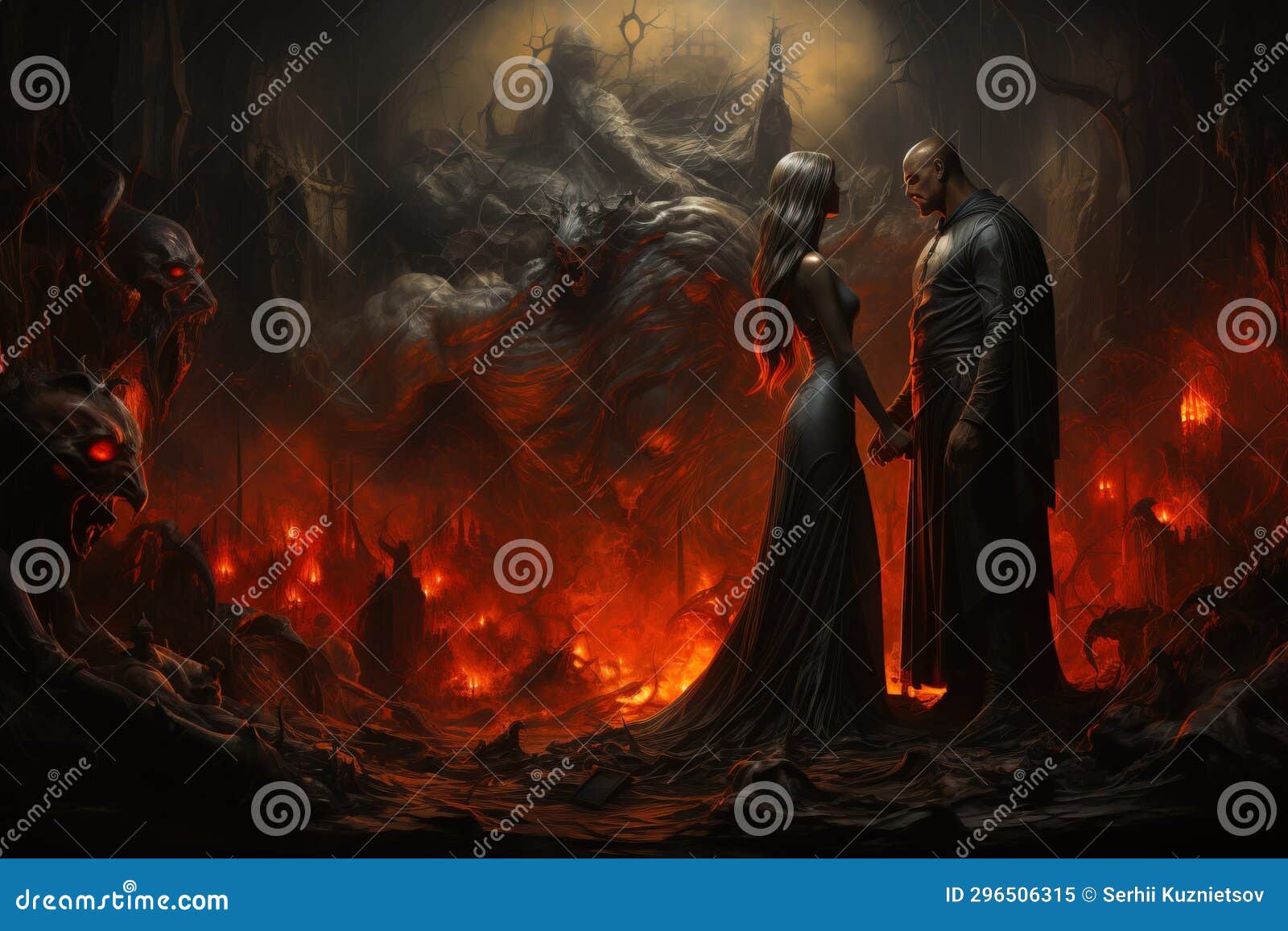 Satan is in Hell. Religious Demon. Devil S Fire. the Afterlife of ...