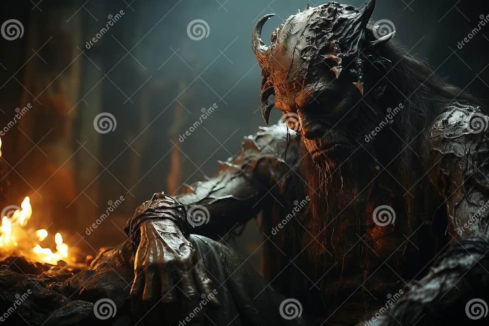 Satan is in Hell. Religious Demon. Devil& X27;s Fire. the Afterlife of ...