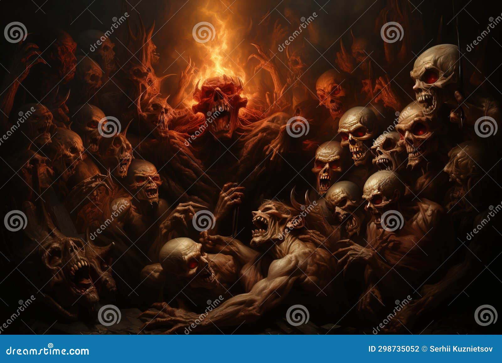 Satan is in Hell. Religious Demon. Devil S Fire. the Afterlife of ...