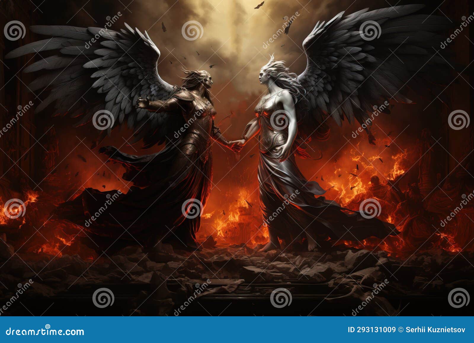 Satan is in Hell. Religious Demon. Devil S Fire. the Afterlife of ...