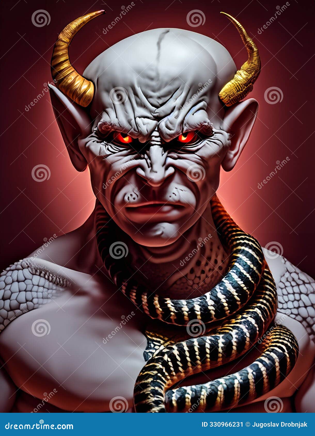 Satan from Hell stock illustration. Illustration of face - 330966231