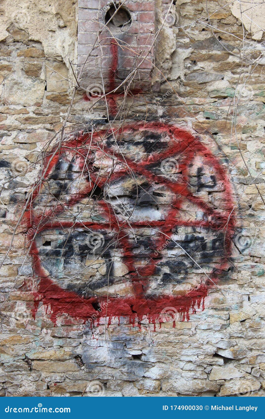 Satan on stone wall stock illustration. Illustration of wall - 174900030