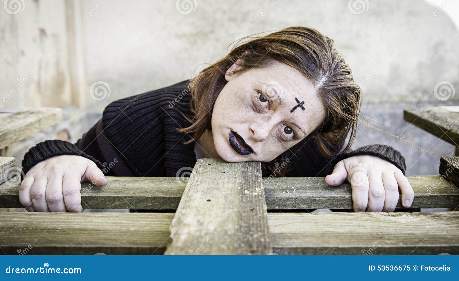 Satanic scared Girl stock image. Image of crime, danger - 53536675