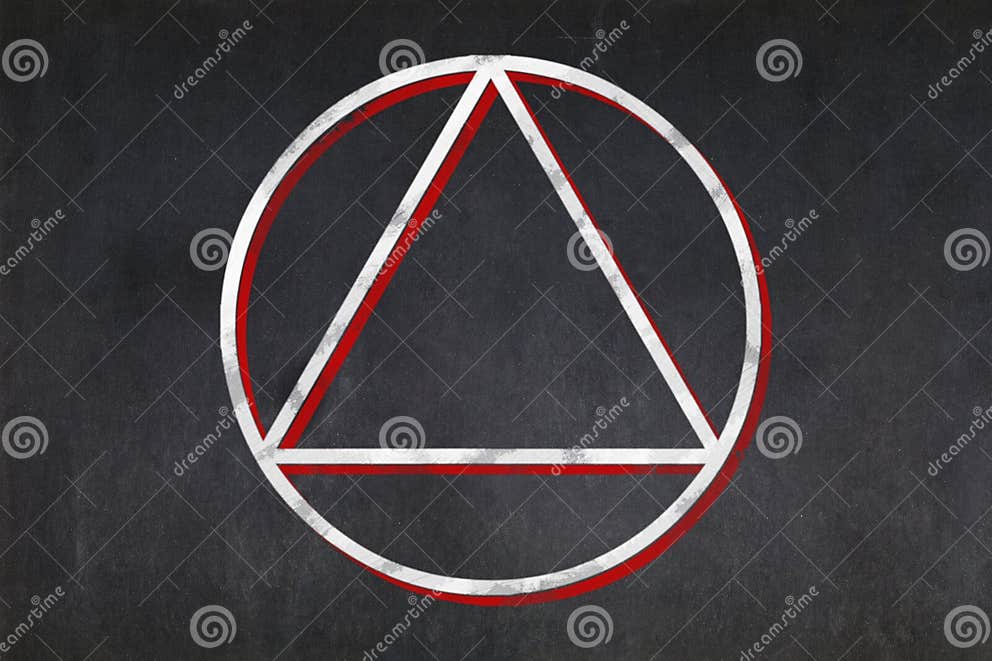 Satanist Triangle within a Circle Symbol Drawn on a Blackboard Stock ...