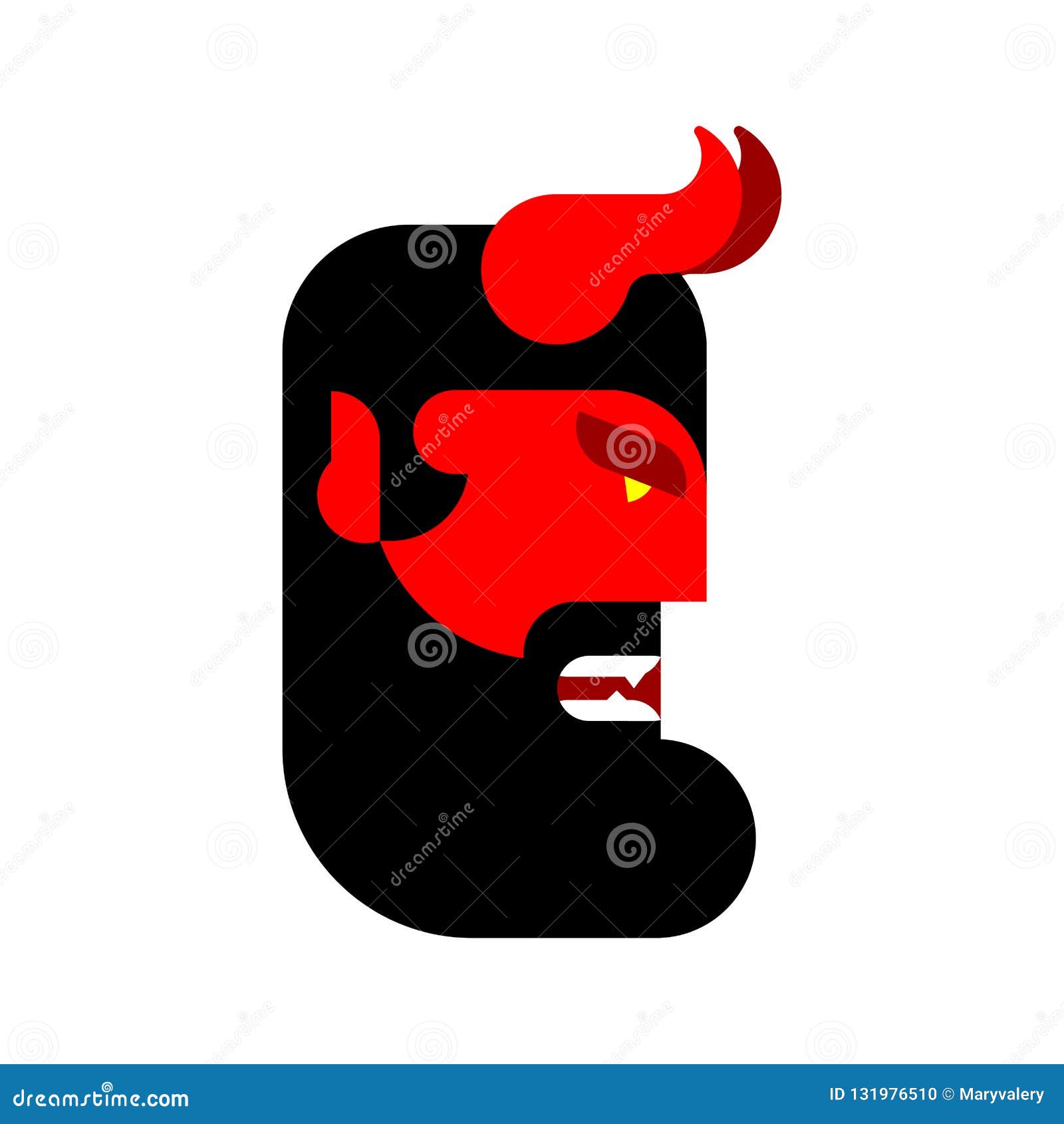 Asmodeus Devil With Horns Head. Beelzebub Lord Of Darkness. Lucifer ...