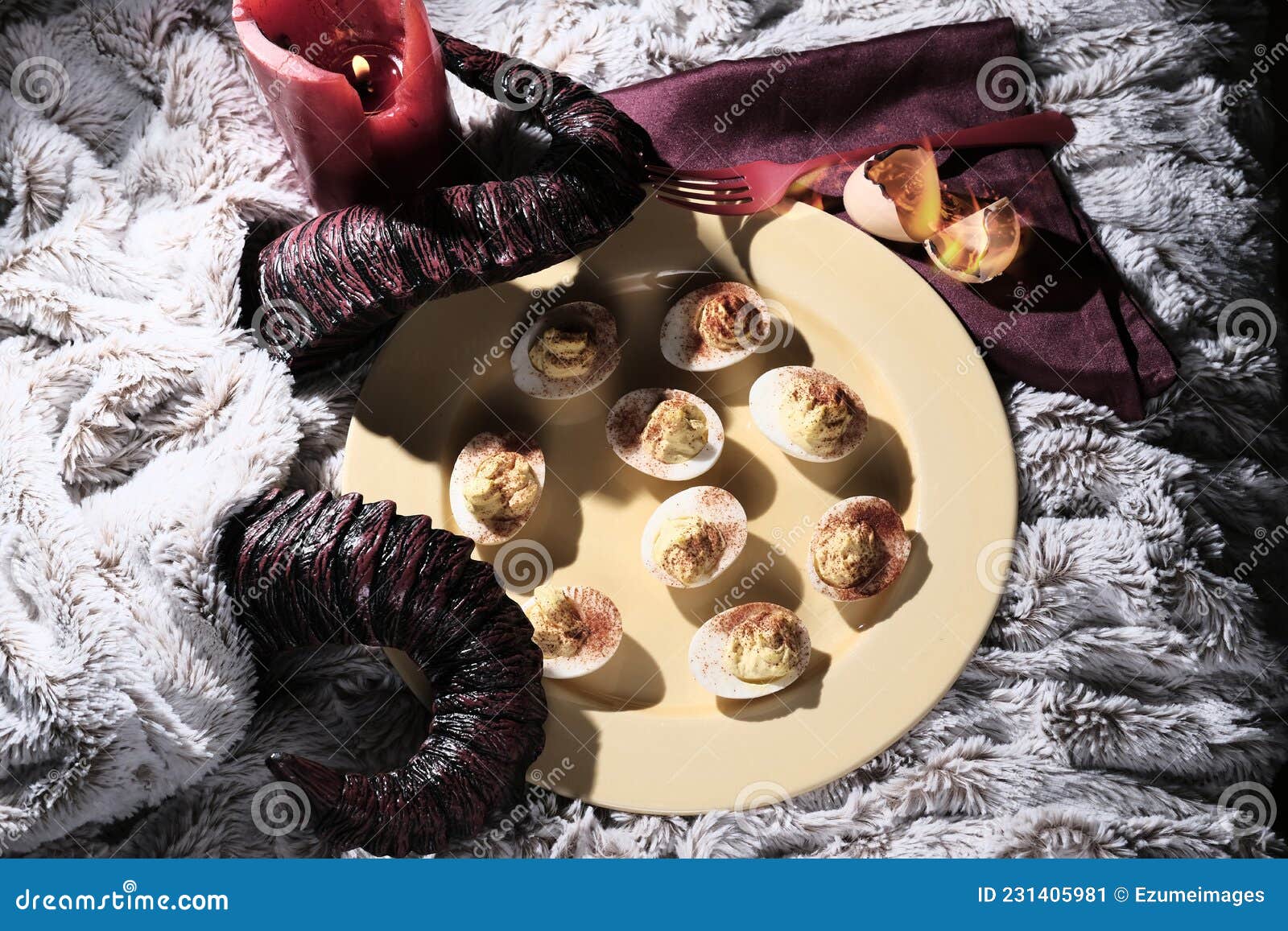 Satan Deviled Eggs stock image. Image of filled, costume - 231405981