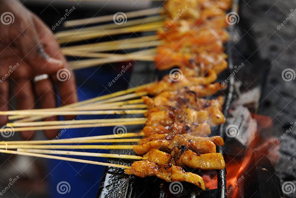 Satay stock photo. Image of bamboo, borneo, indonesian - 20451076