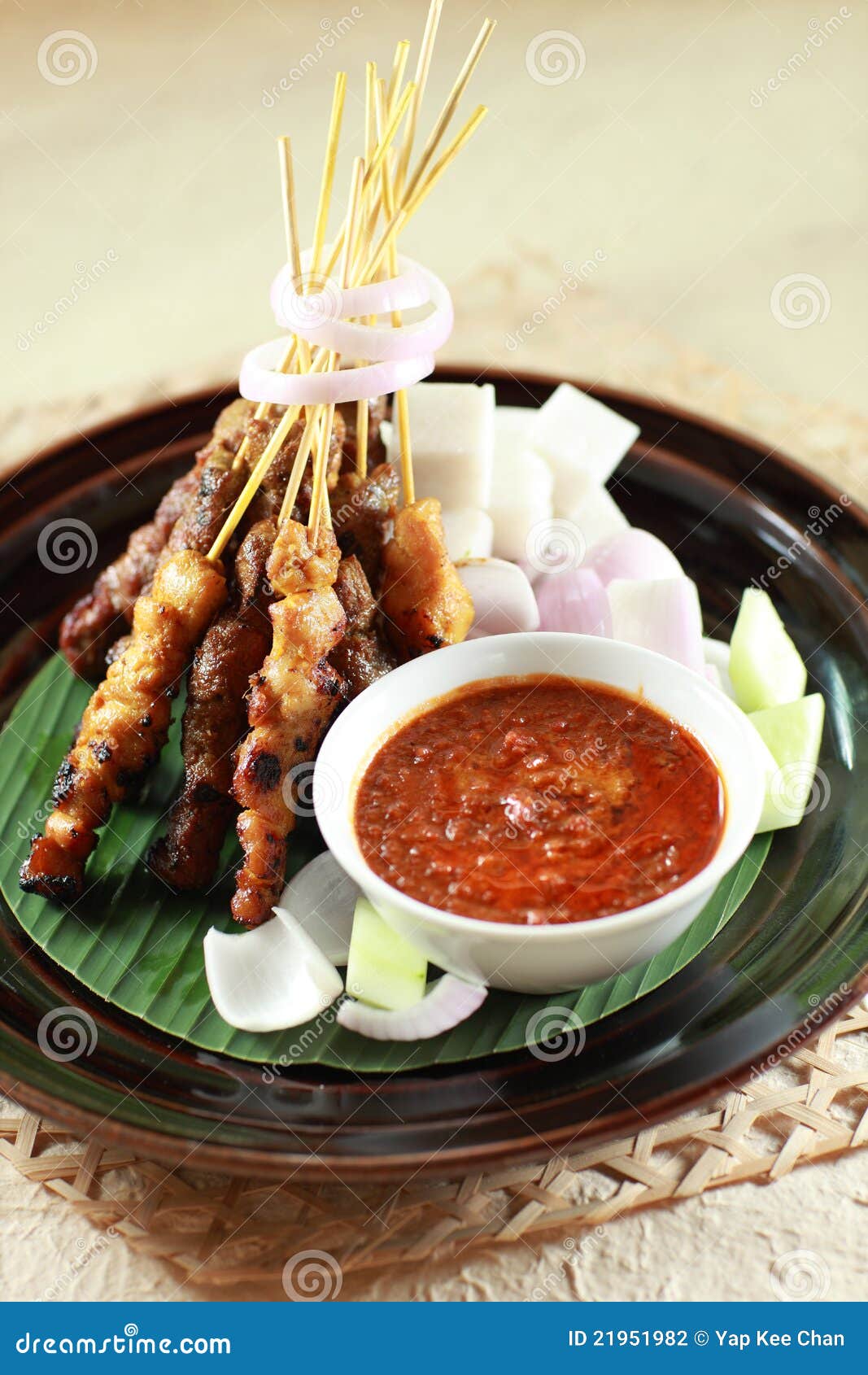 Satay stock photo. Image of asian, onion, cucumber, malaysian - 21951982