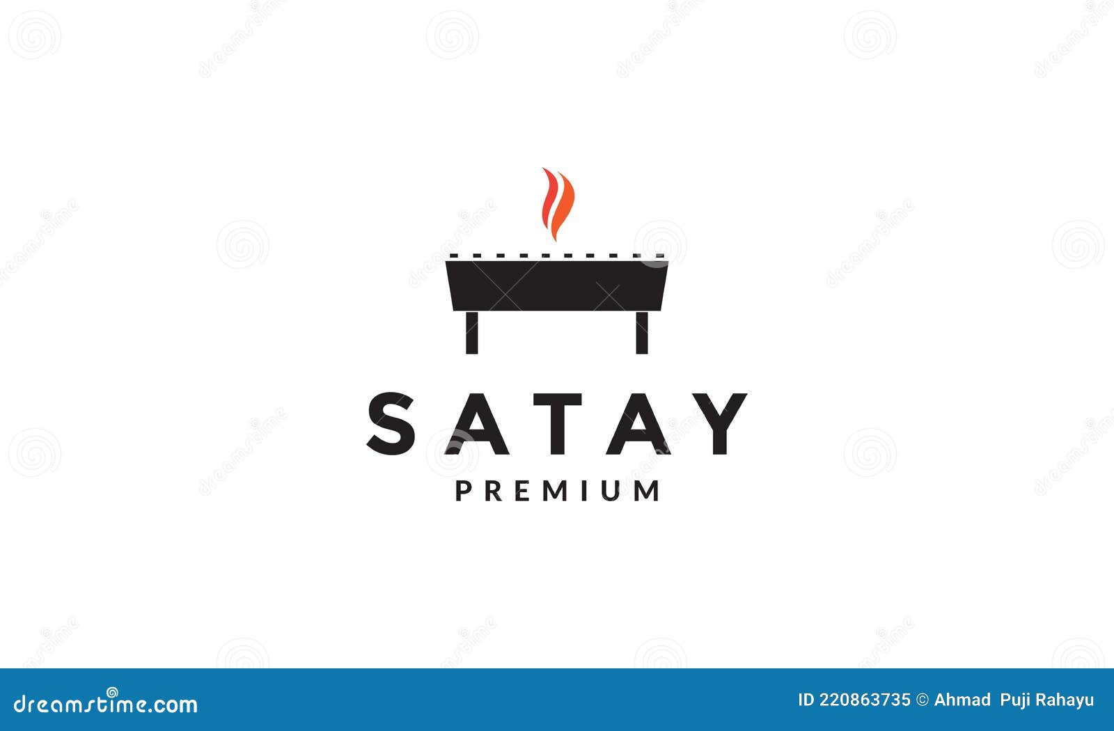 Simple Satay Traditional Culinary Food Cuisine Label Template Vector ...