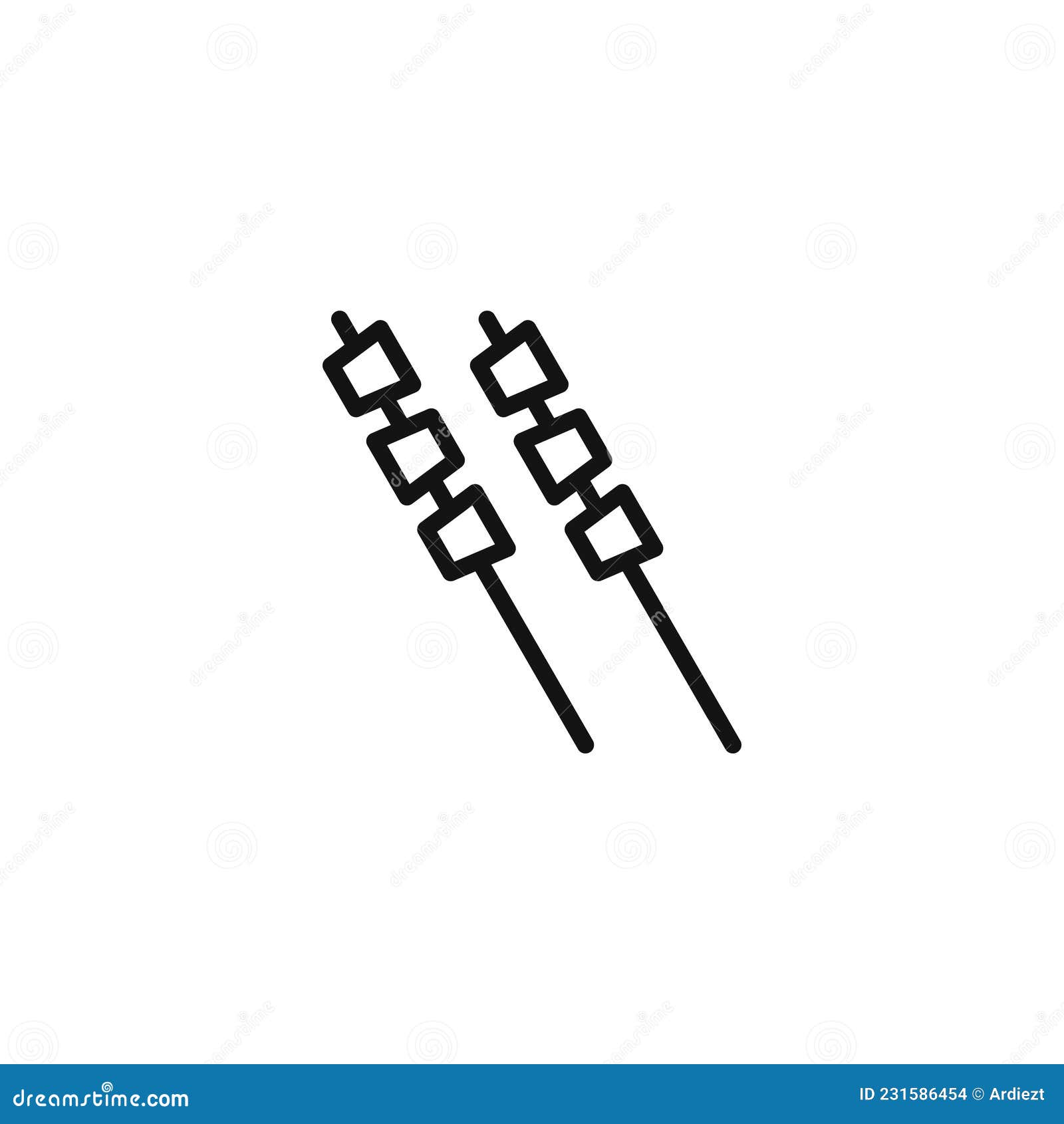 Satay Icon Flat Vector Illustration Stock Vector - Illustration of line ...