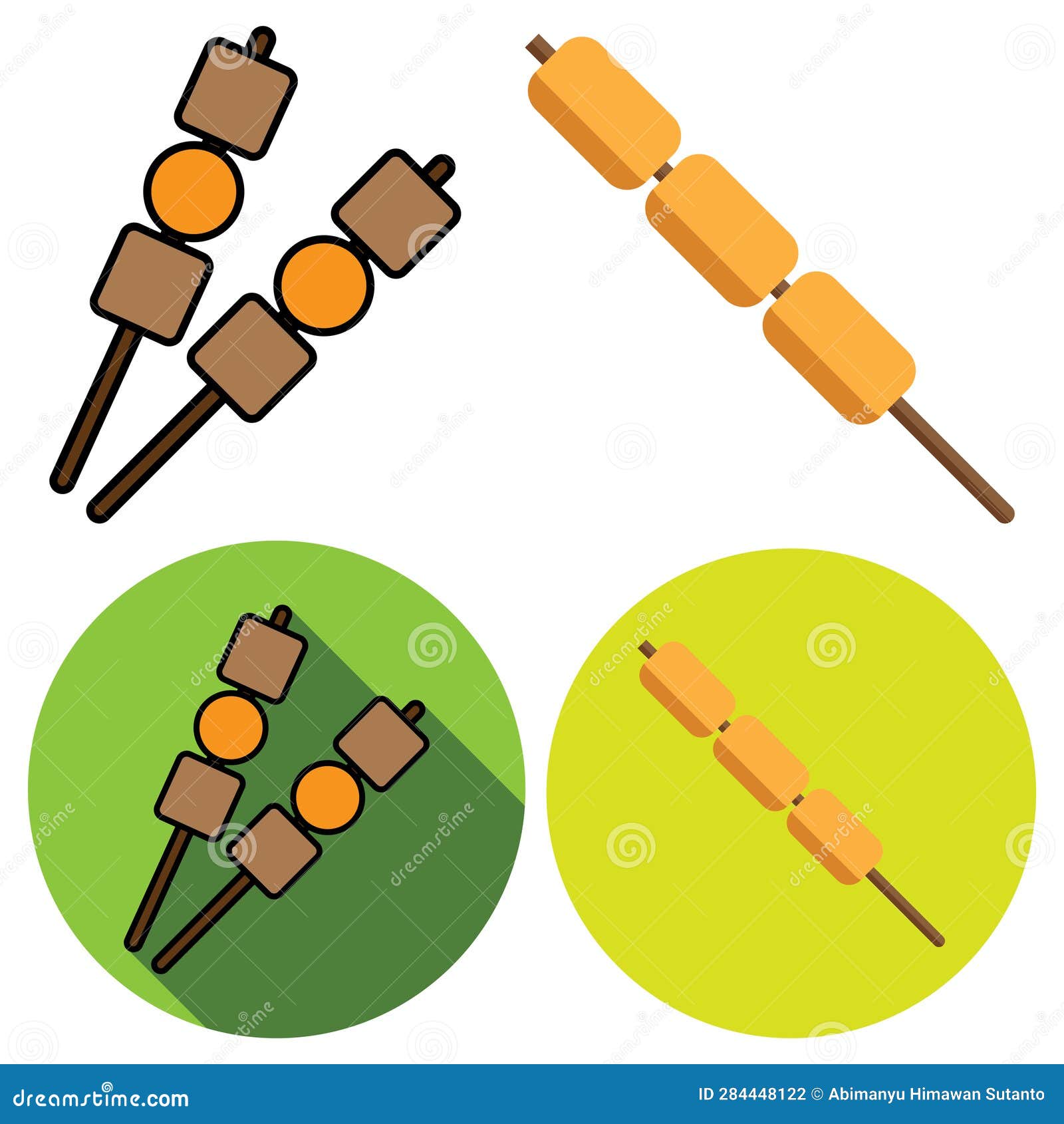 Satay icon vector stock vector. Illustration of street - 284448122