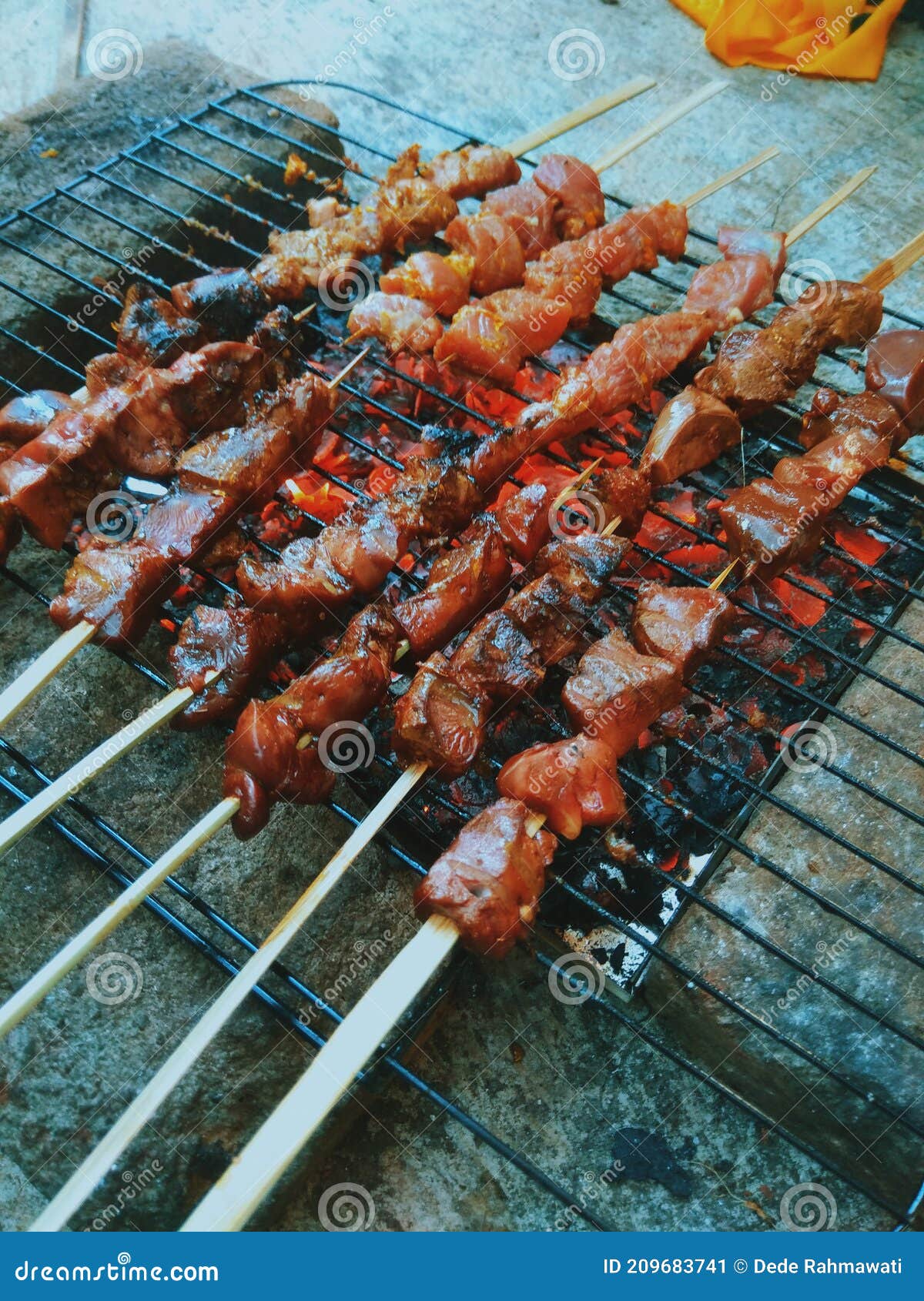 Satay Or Sate, Skewered And Grilled Meat, Served With Peanut Sauce ...