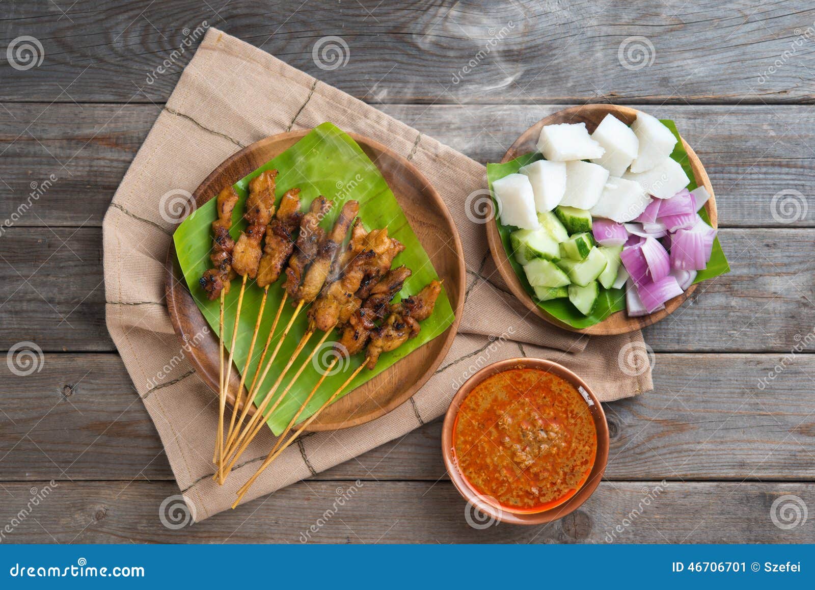 Sate stock afbeelding. Image of indonesisch, schotel - 46706701