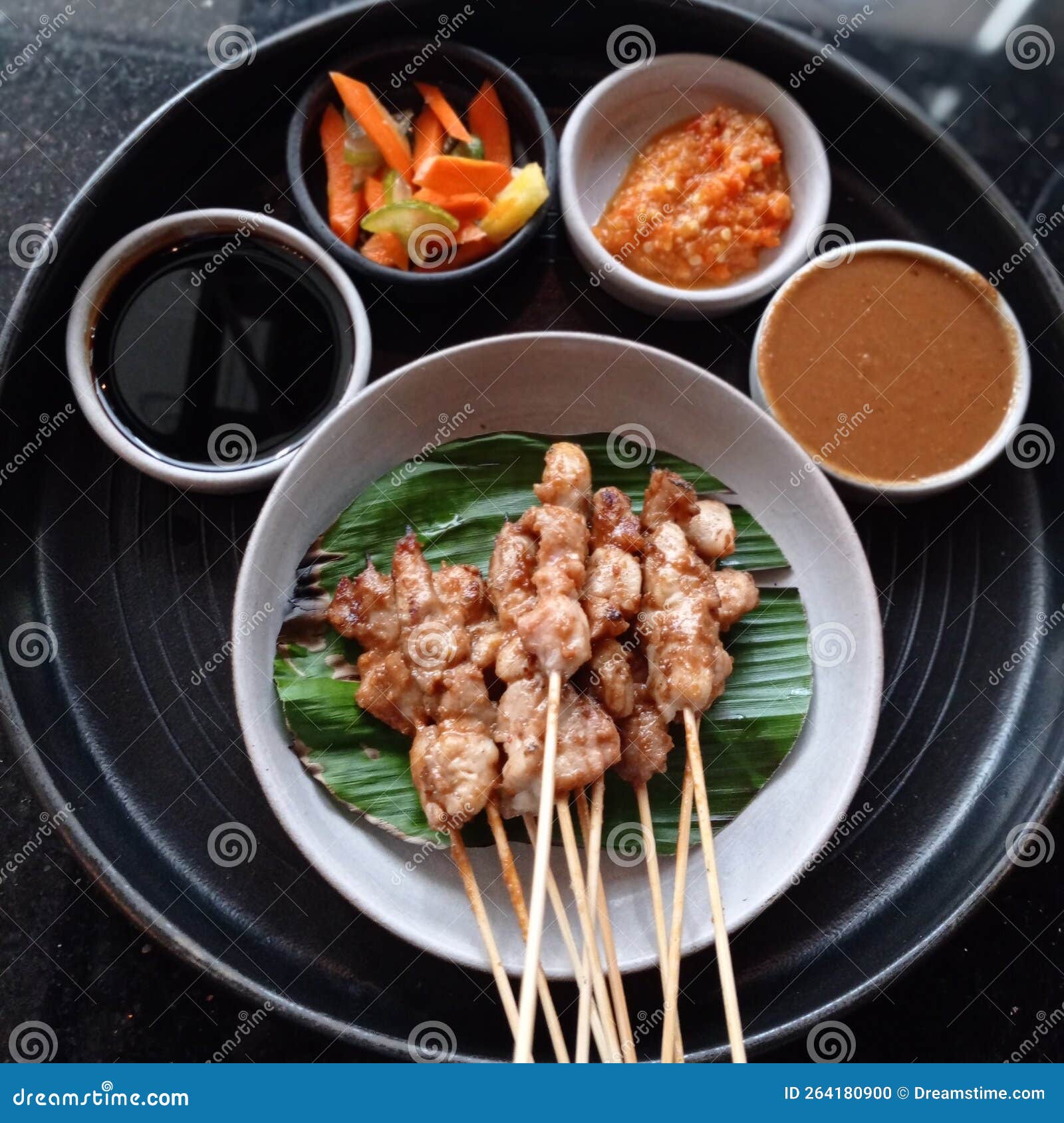 Sate Indonesian Tradisional Food Balanced Stock Photo - Image of ...