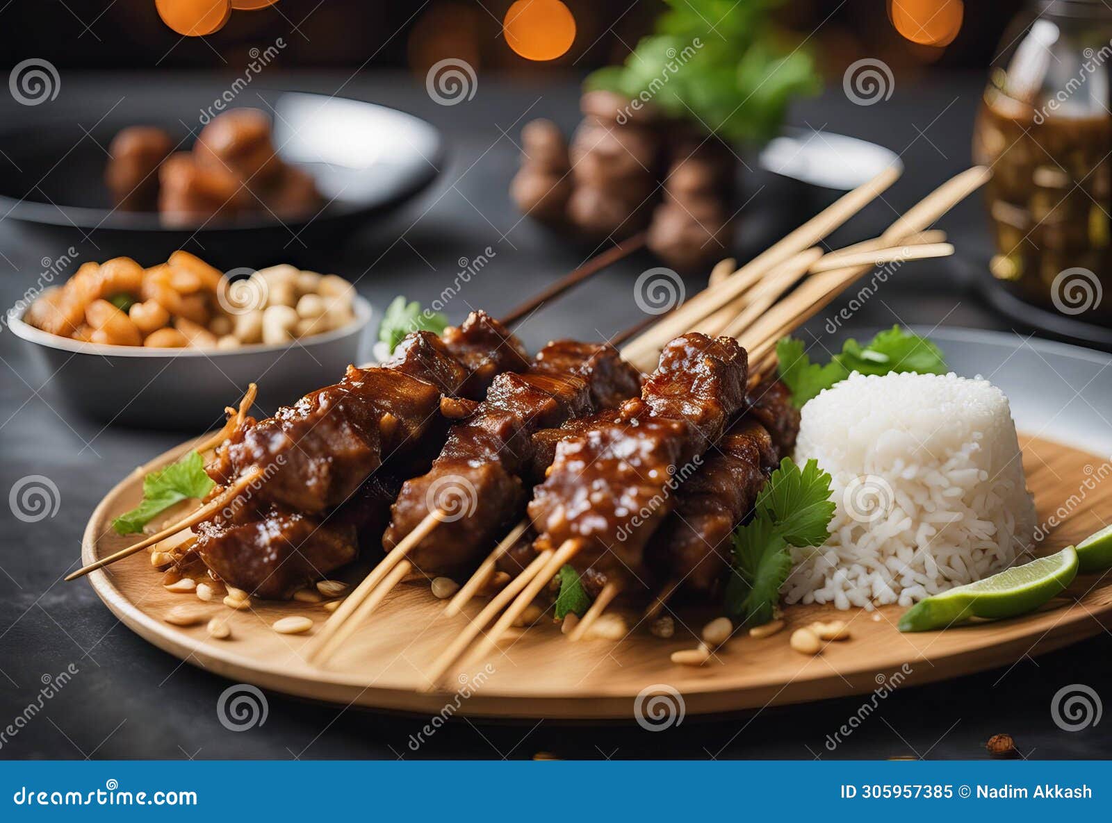 Sate Kambing Or Goat Satay, Typical Of Central Java, Indonesia. Diced ...