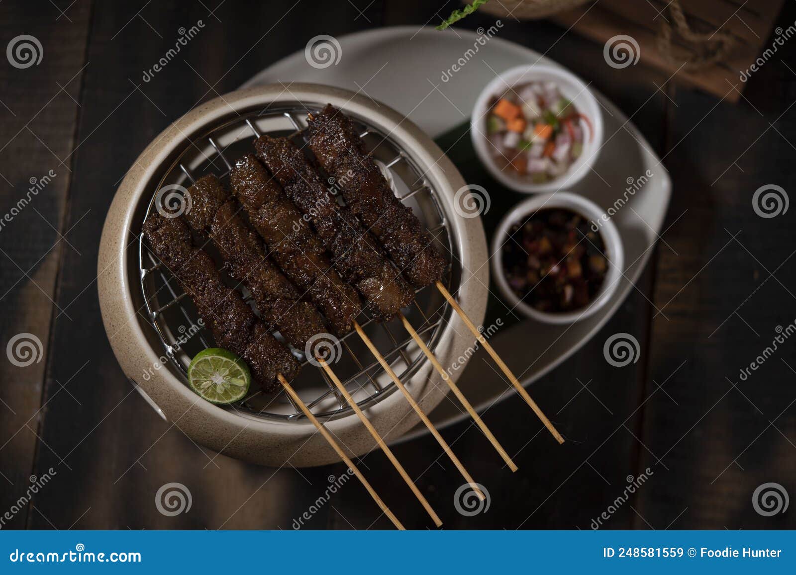 Sate Maranggi or Indonesian Beef Satay Stock Image - Image of grilled ...
