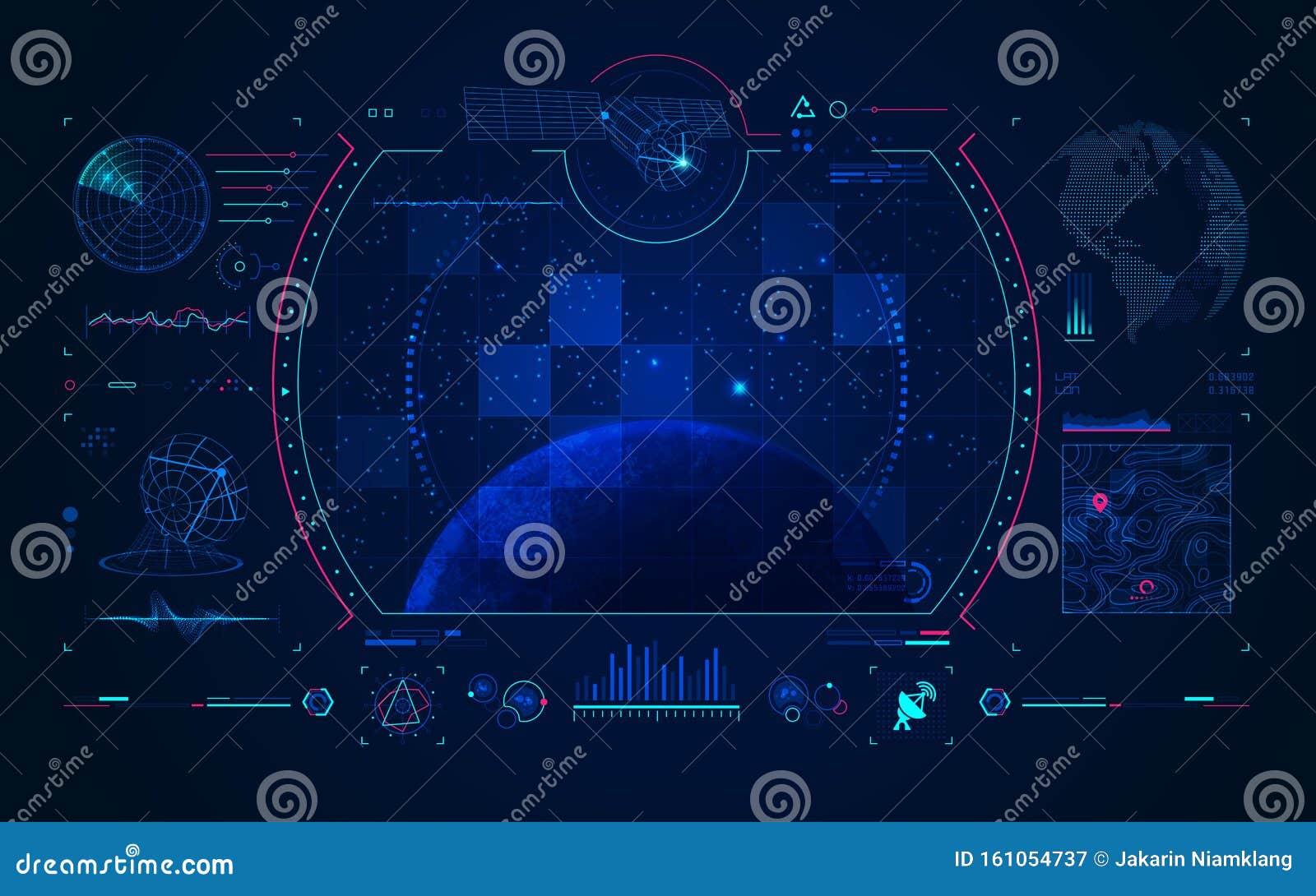 Satelite Interface stock vector. Illustration of data - 161054737