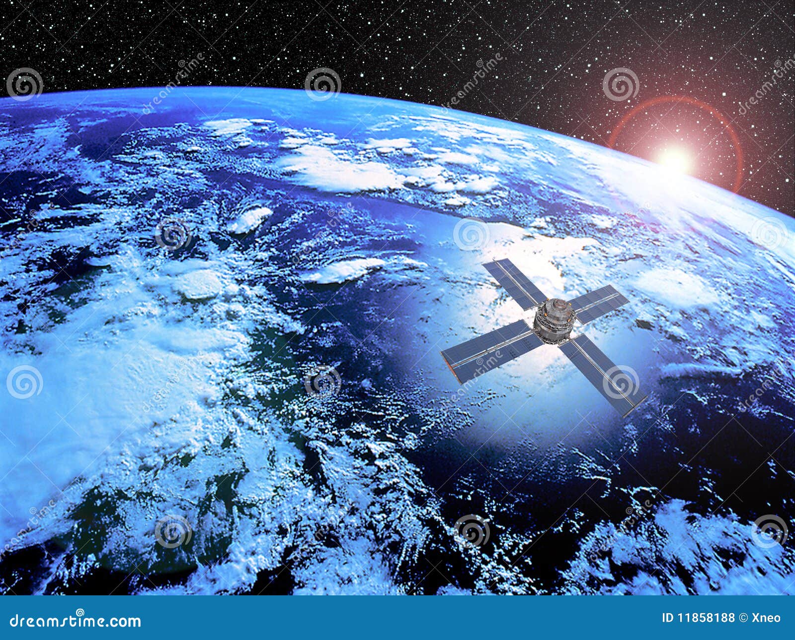 Satelliet stock illustratie. Illustration of astronomie - 11858188