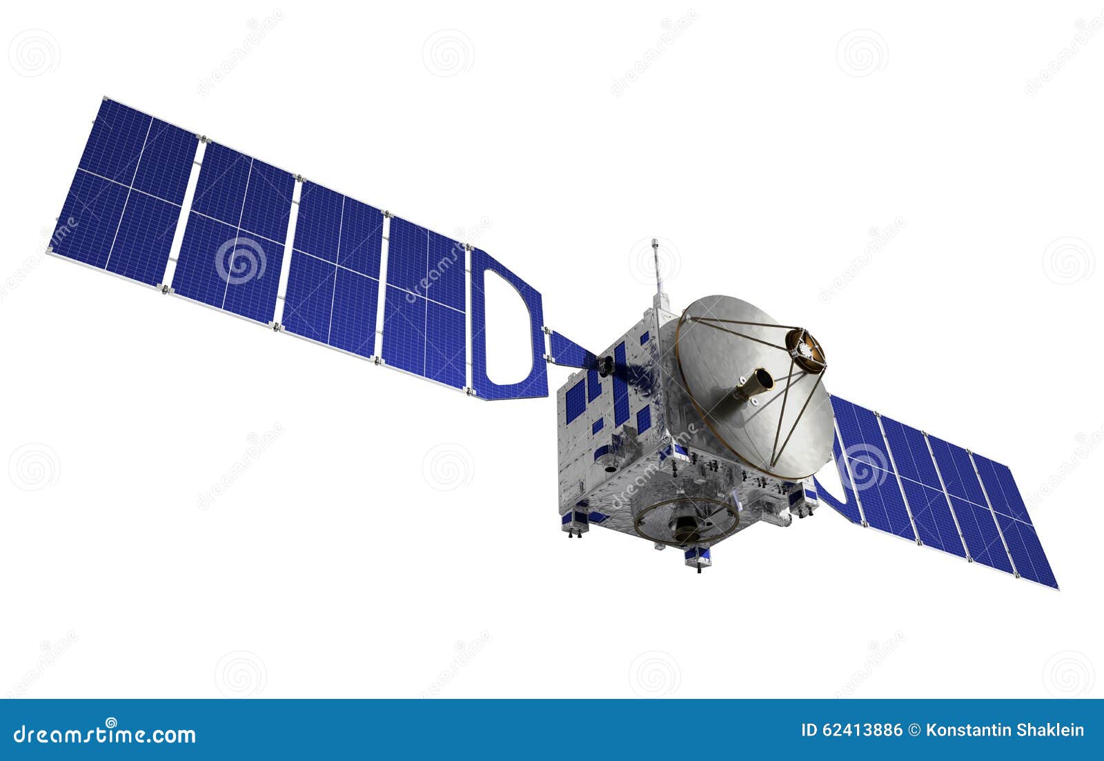 Satelliet Over Witte Achtergrond Stock Illustratie - Illustration of ...