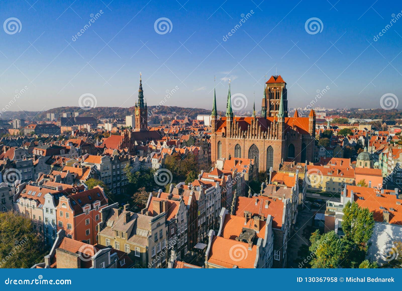 Satellietbeeld Van Oude Stad in Gdansk, Polen Stock Foto - Image of ...