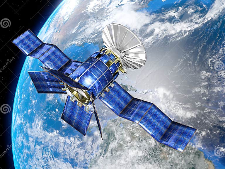 Satellite stock illustration. Illustration of cloud, globe - 20466226
