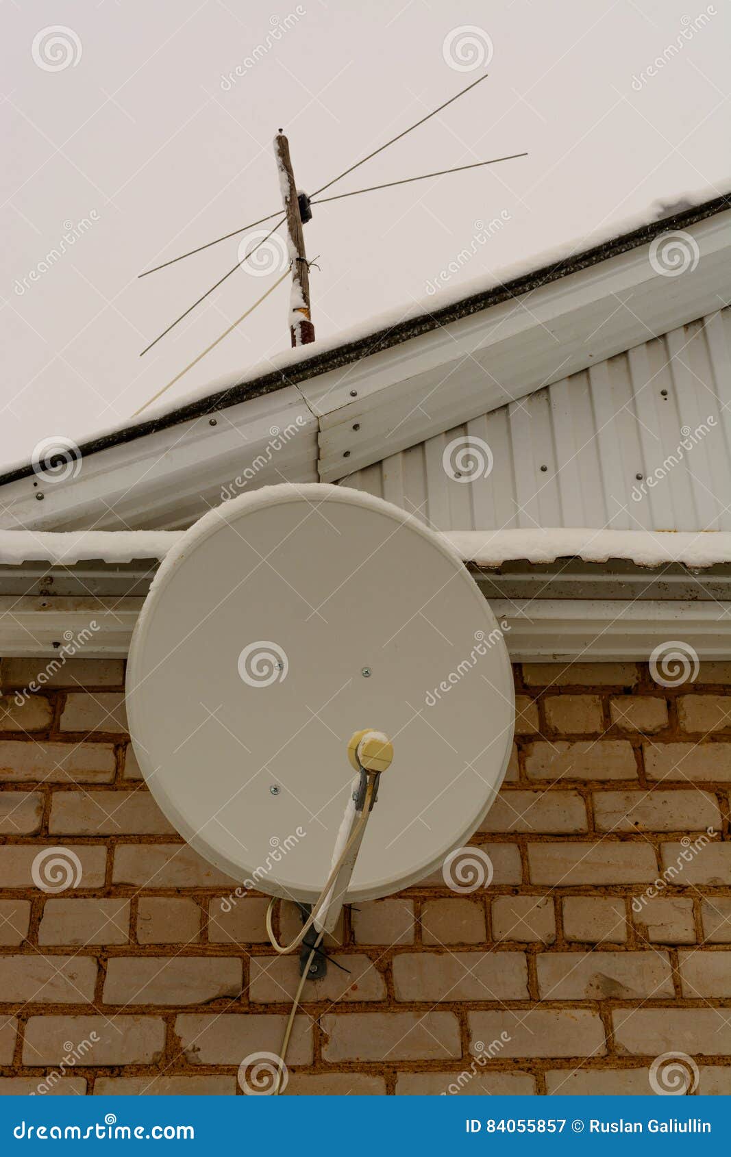 TV Antenna On Brick Chimney Royalty-Free Stock Photography ...