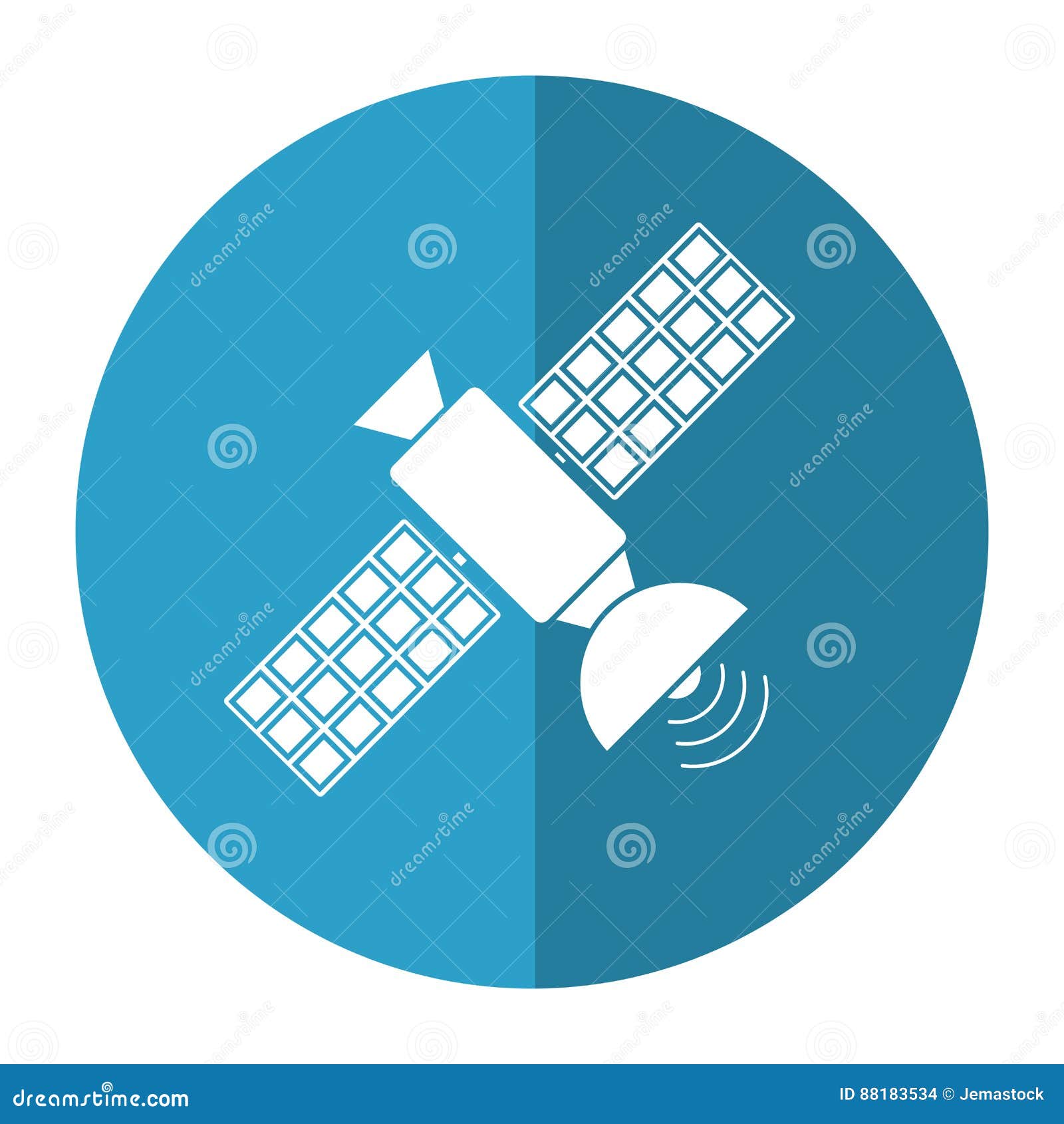 Satellite Antenna Communication Shadow Stock Illustration ...