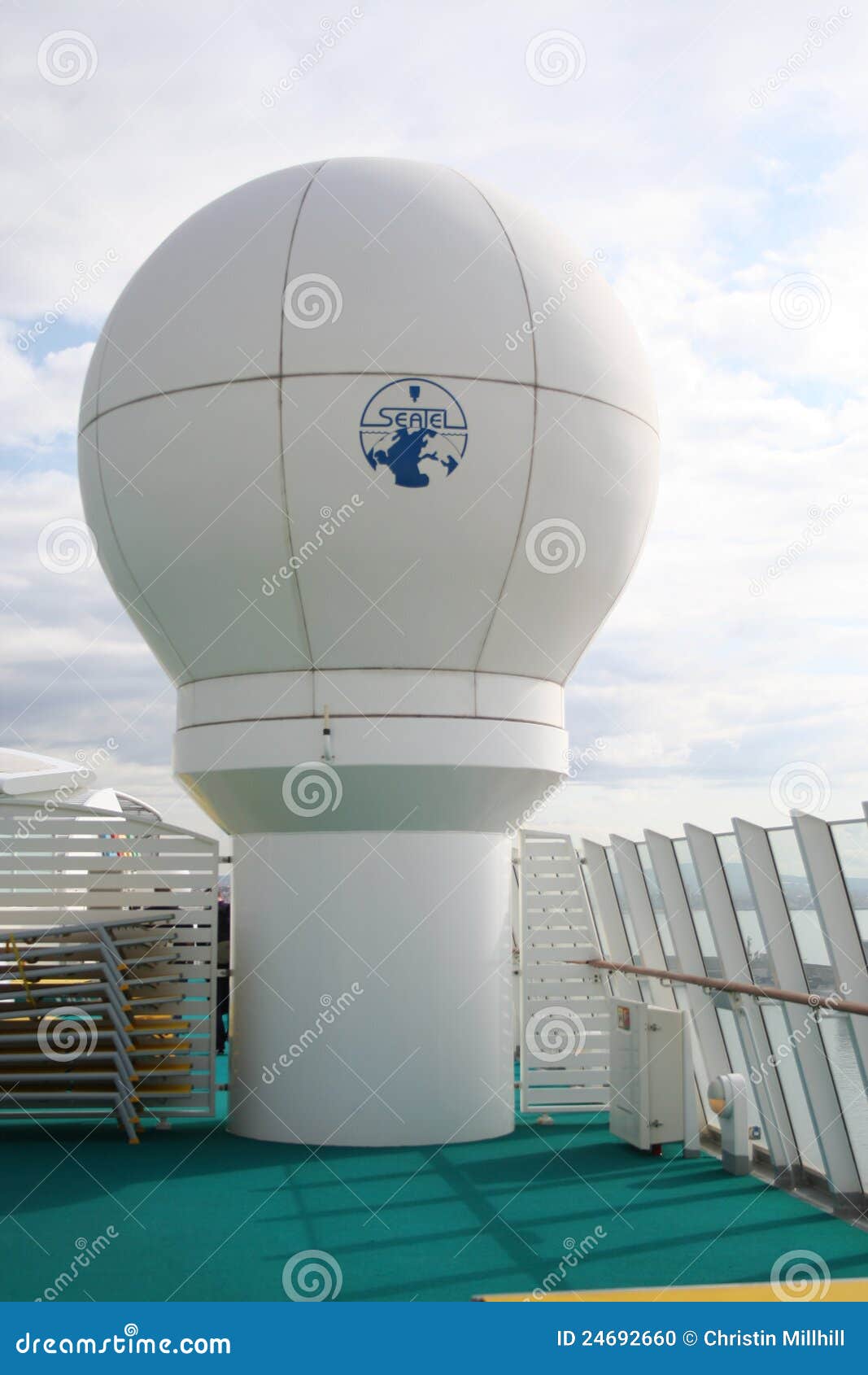 Satellite Antenna Dome on a Ship Editorial Image - Image of ship, white ...