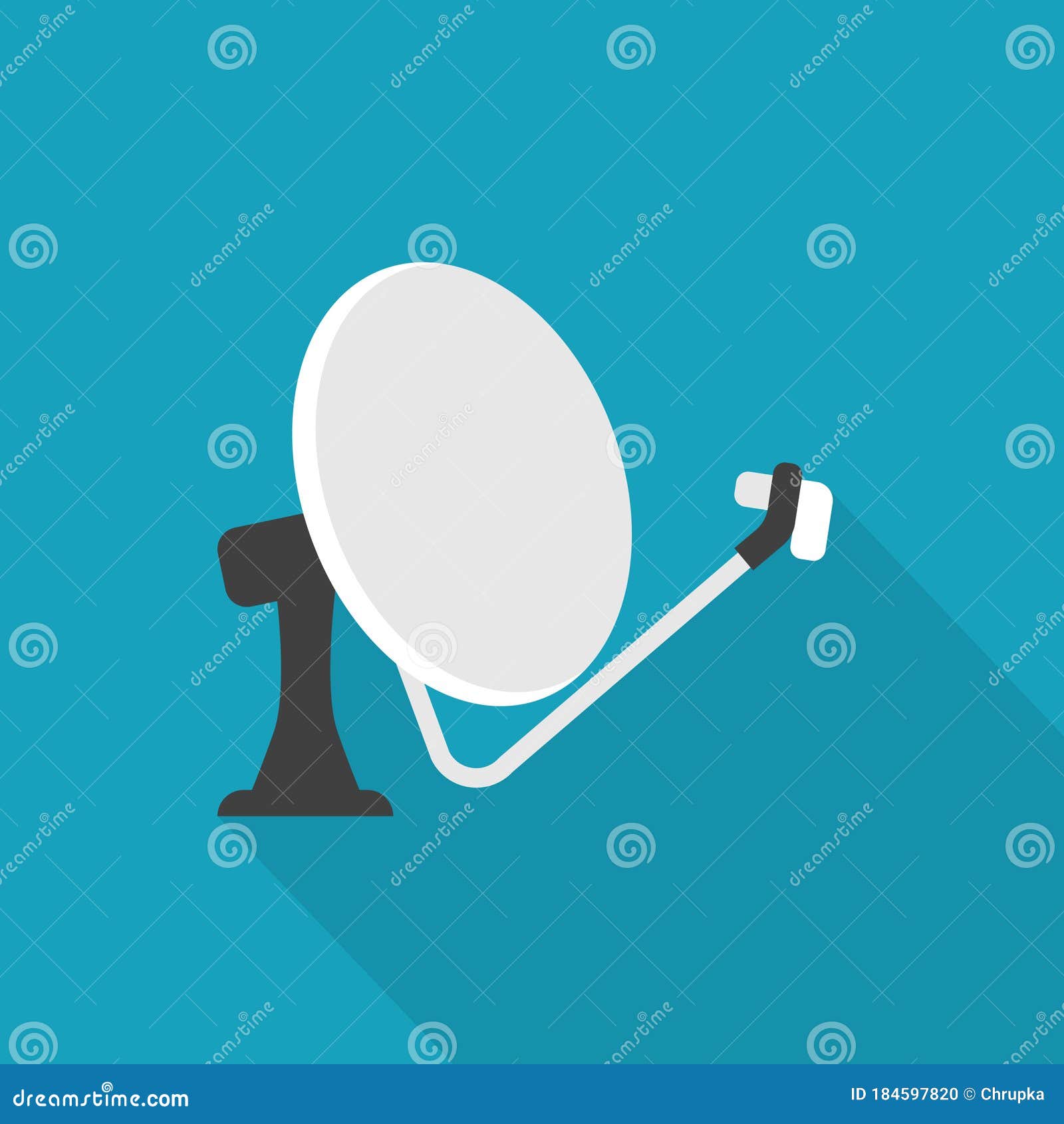 Satellite antenna icon stock vector. Illustration of data - 184597820