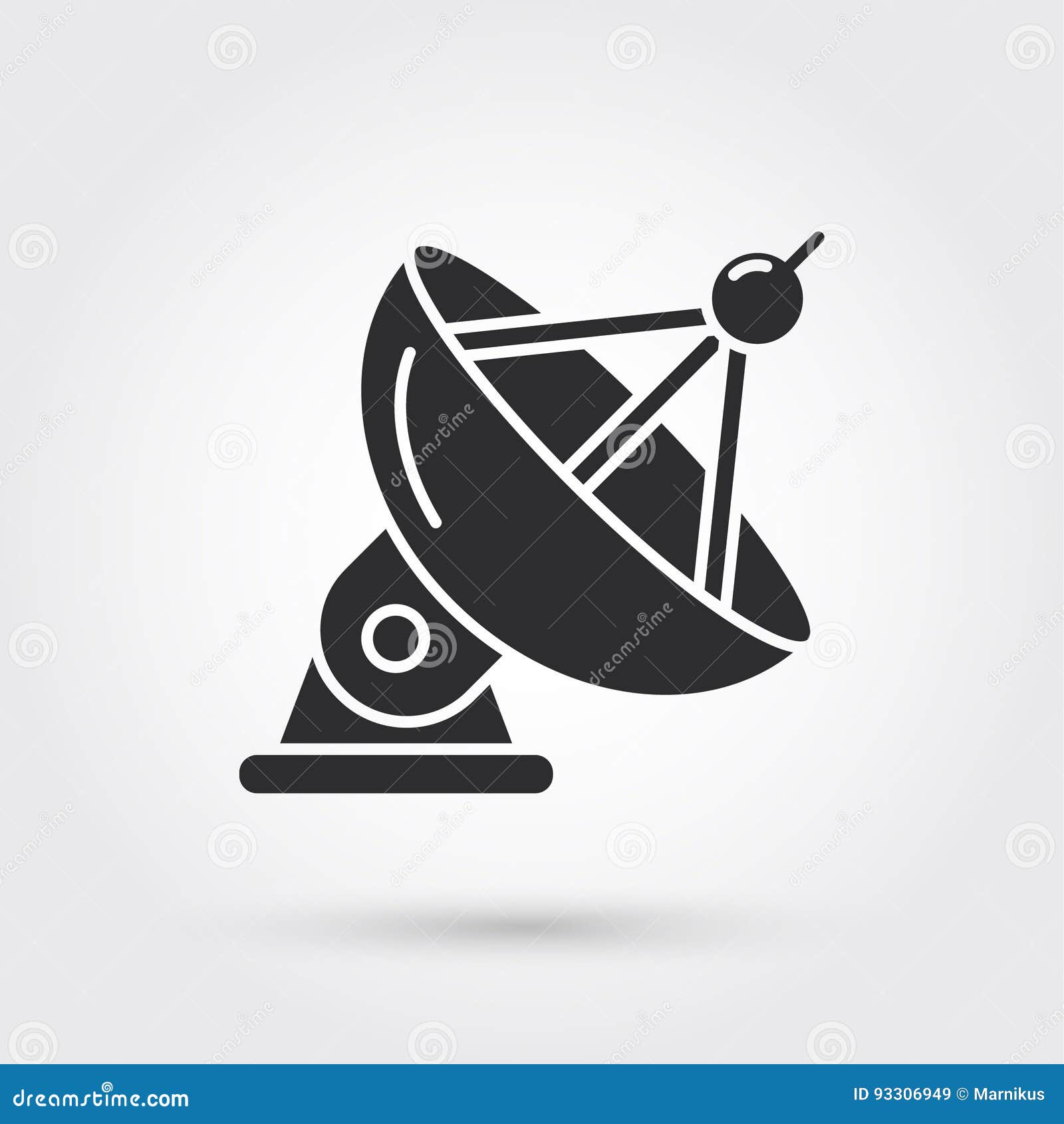 Satellite antenna icon stock vector. Illustration of global - 93306949