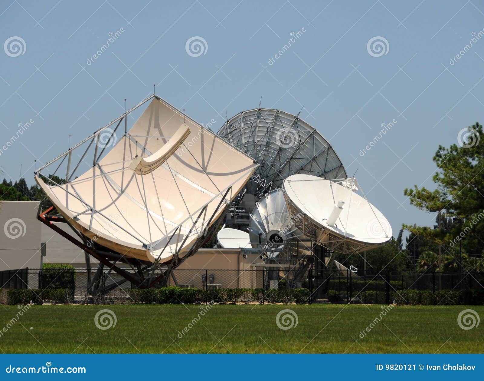 Satellite antennas stock image. Image of transmission - 9820121