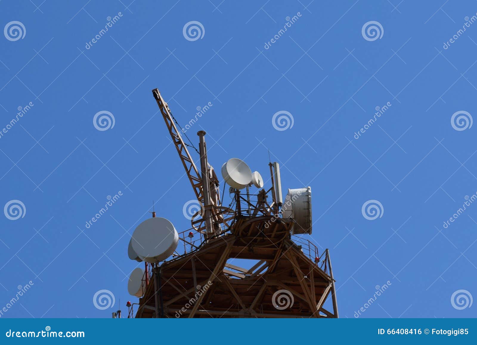Satellite Antennas and Repeaters on the Tower Stock Photo - Image of ...