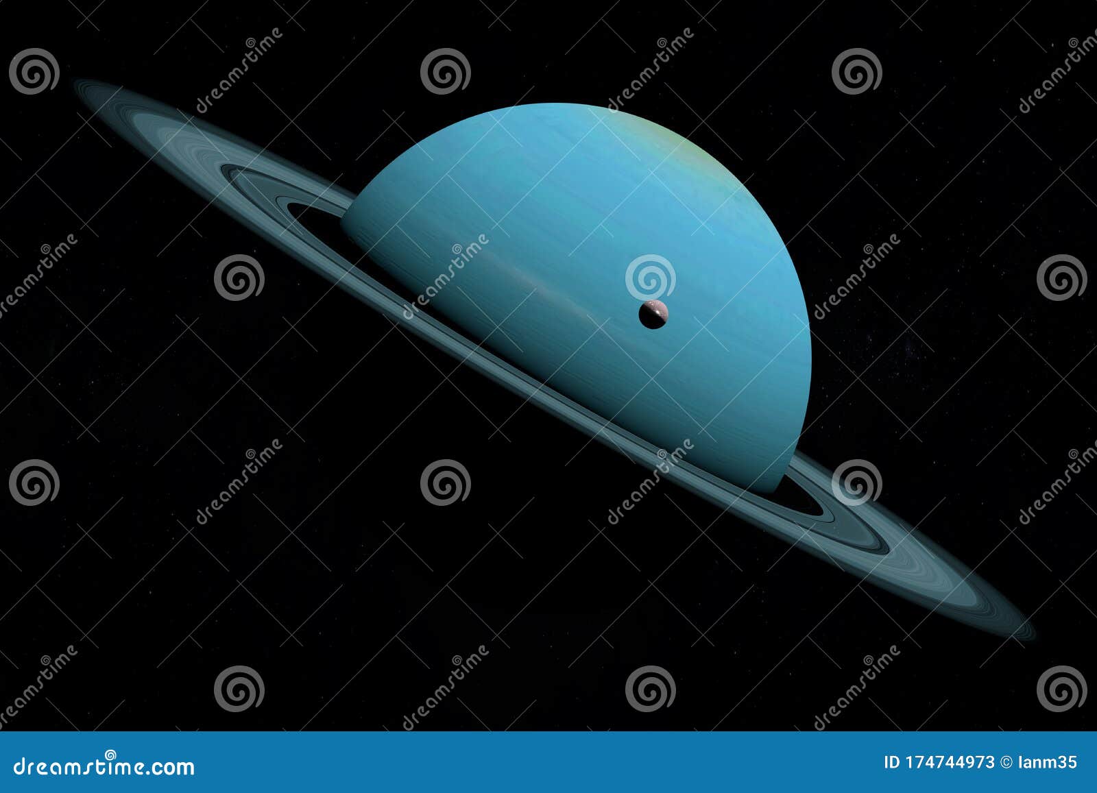 Ariel, Uranus Moon, In The Outer Space. 3d Render Stock Photo ...