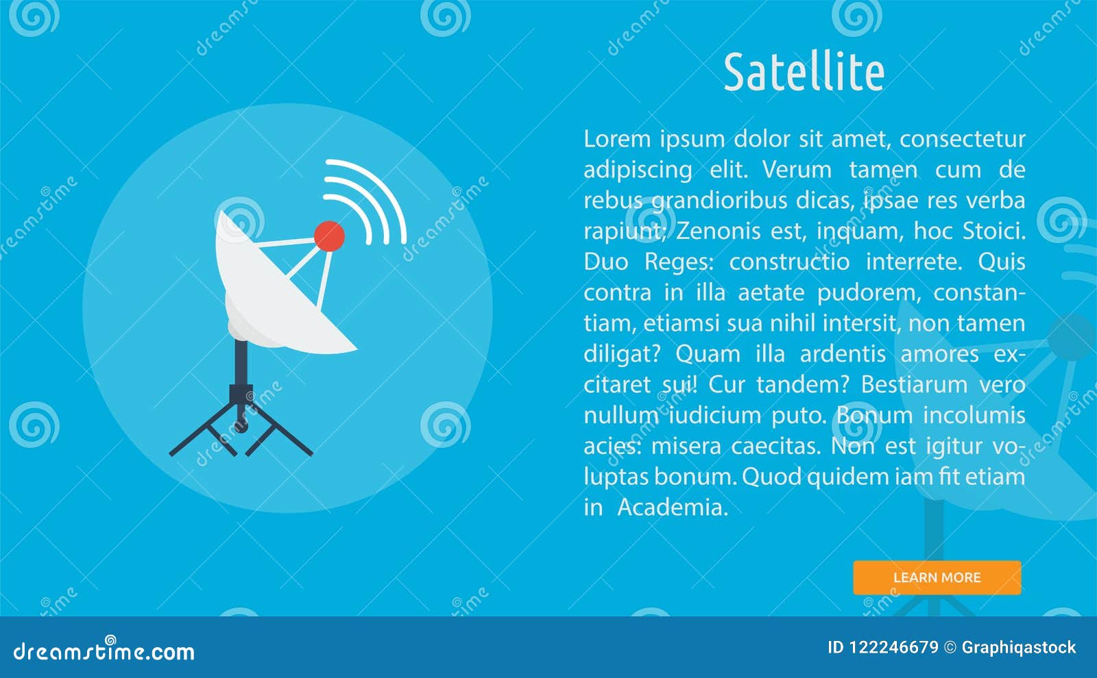 Satellite Banner Concept stock vector. Illustration of digital - 122246679