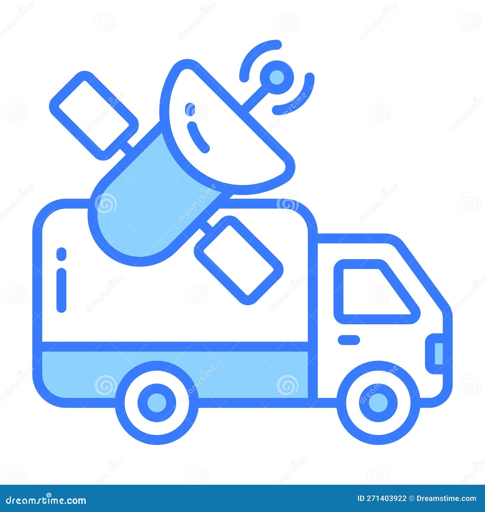 Satellite with Cargo Truck Showing Vector of Cargo Tracking, Premium ...