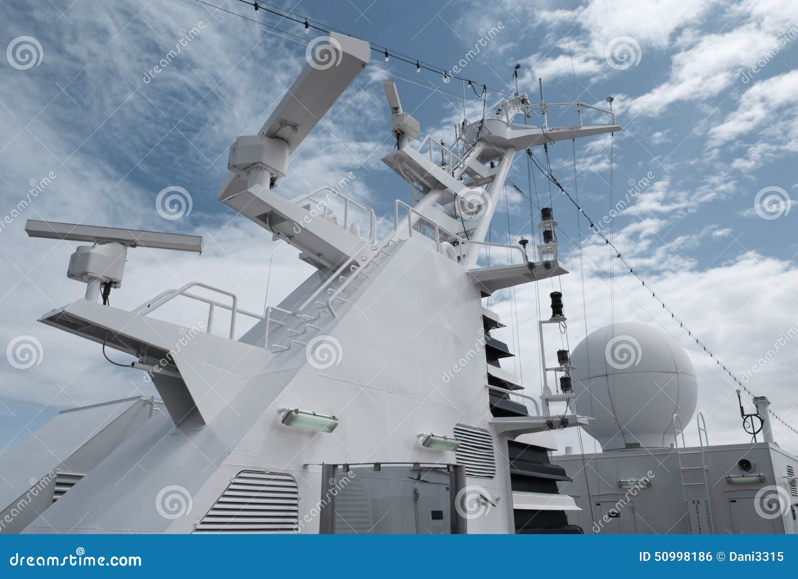 Satellite Communication Antenna on the Top of Large Passenger Ship ...