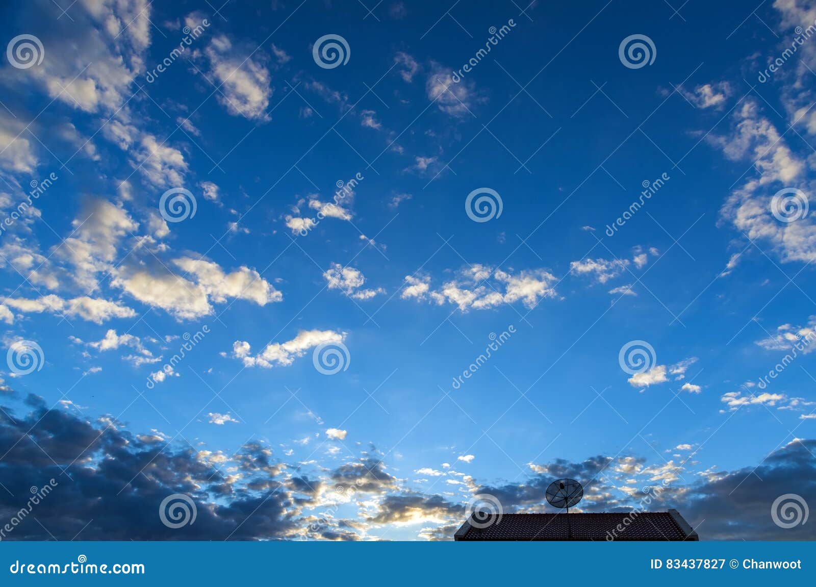 Satellite Communication Disk on Roof Stock Image - Image of cable, roof ...