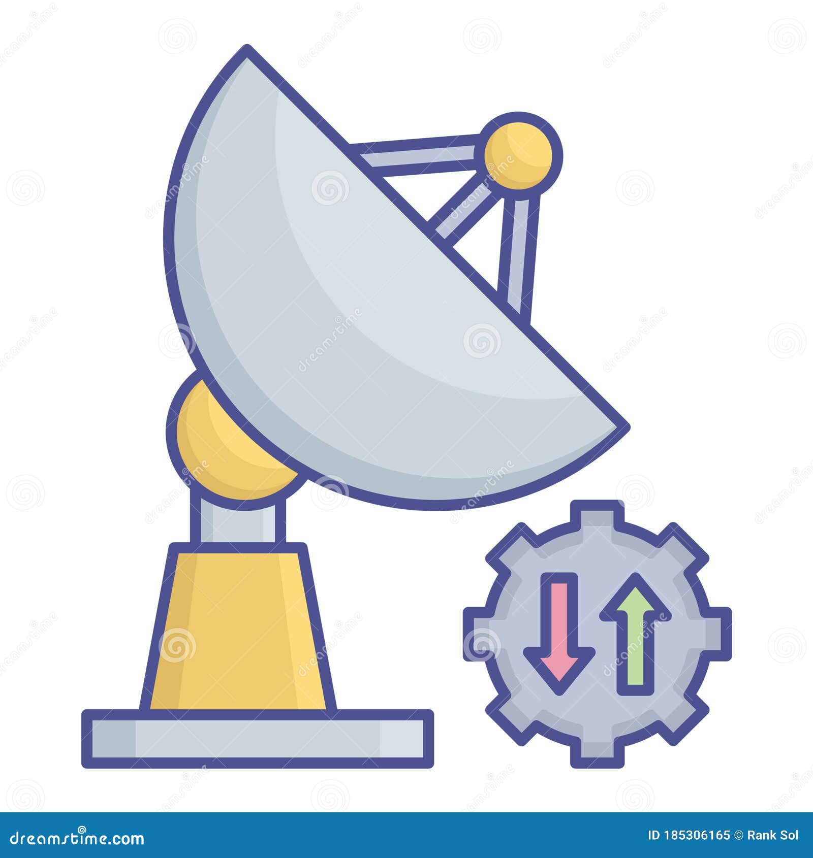 Satellite Communication Fill Vector Icon Which Can Easily Modify or ...