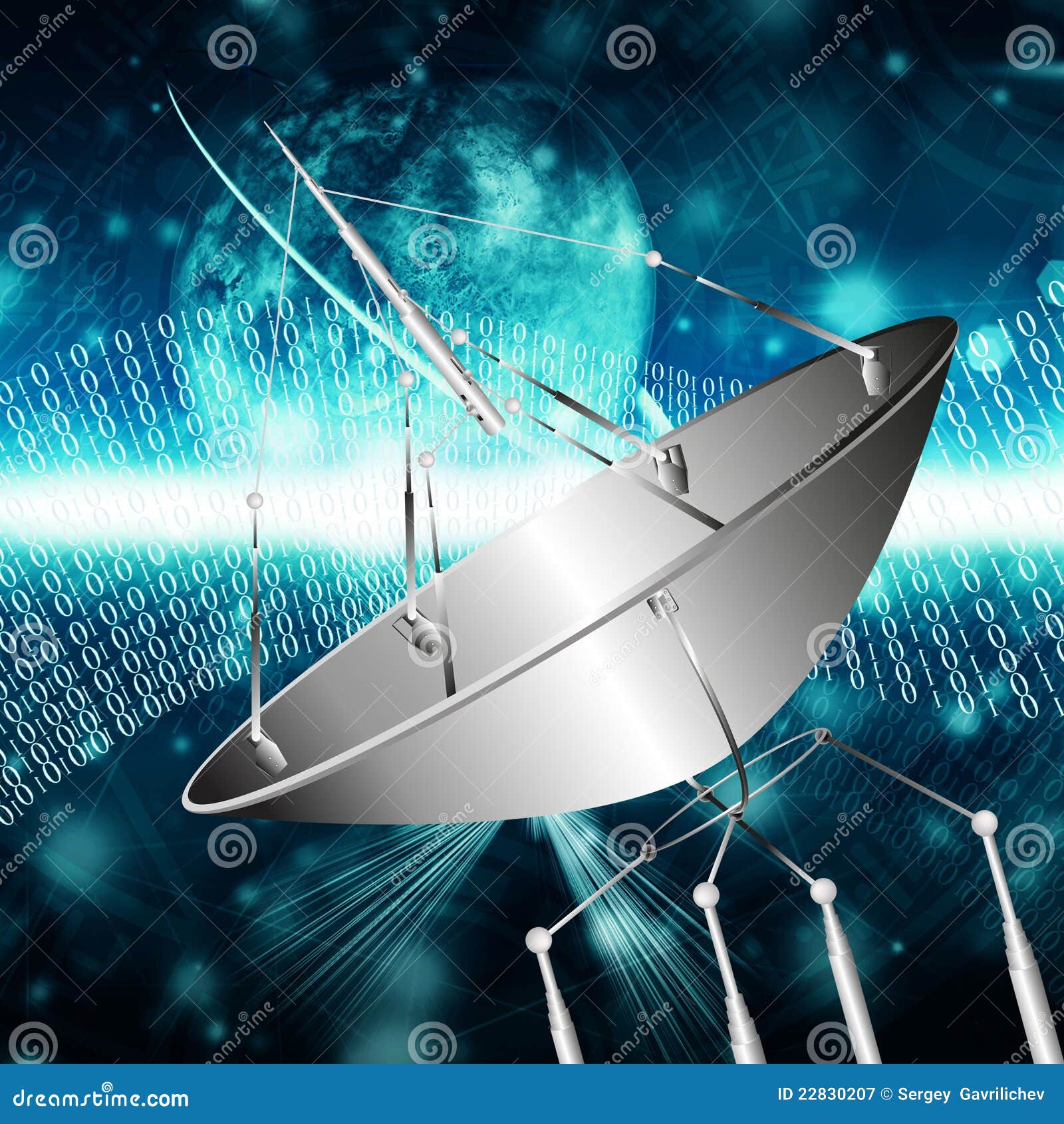 Satellite Communication Systems Stock Illustration - Illustration of ...