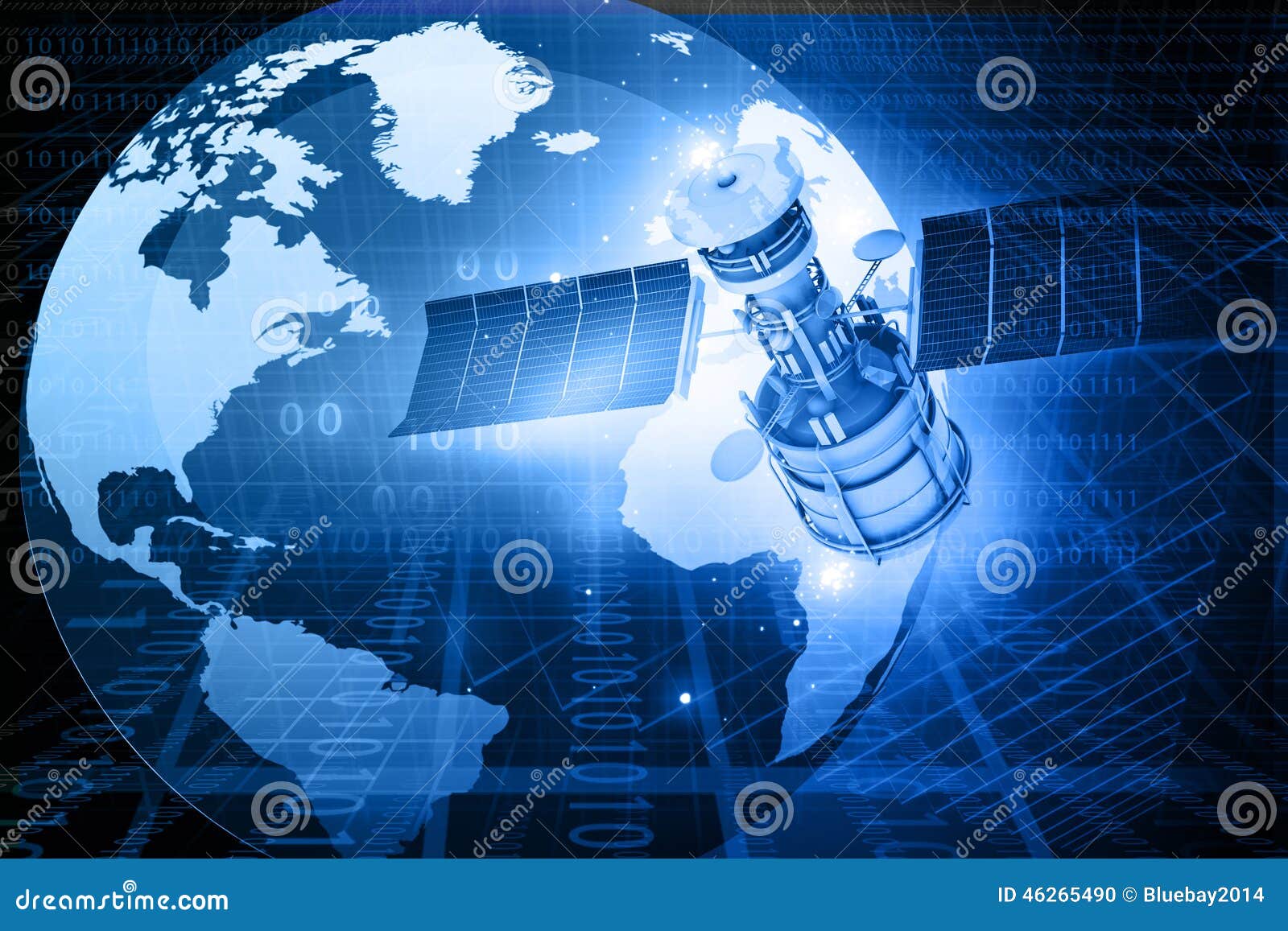 Satellite Communications Concept Stock Illustration - Illustration of ...