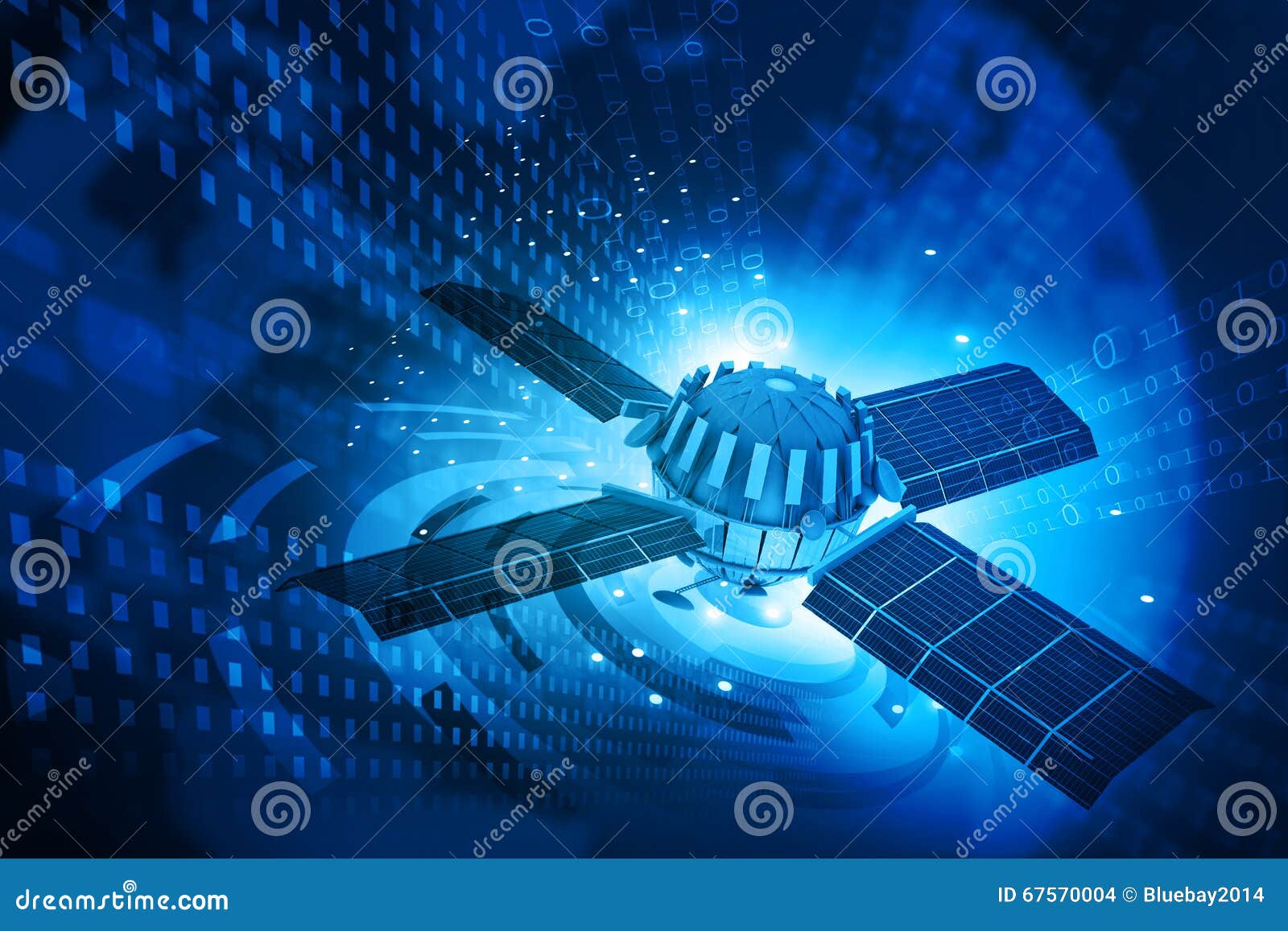 Satellite communications stock illustration. Illustration of rise ...