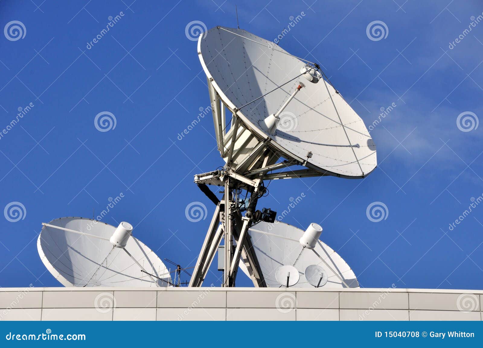 Satellite Communications Dishes Stock Photo - Image of receive ...