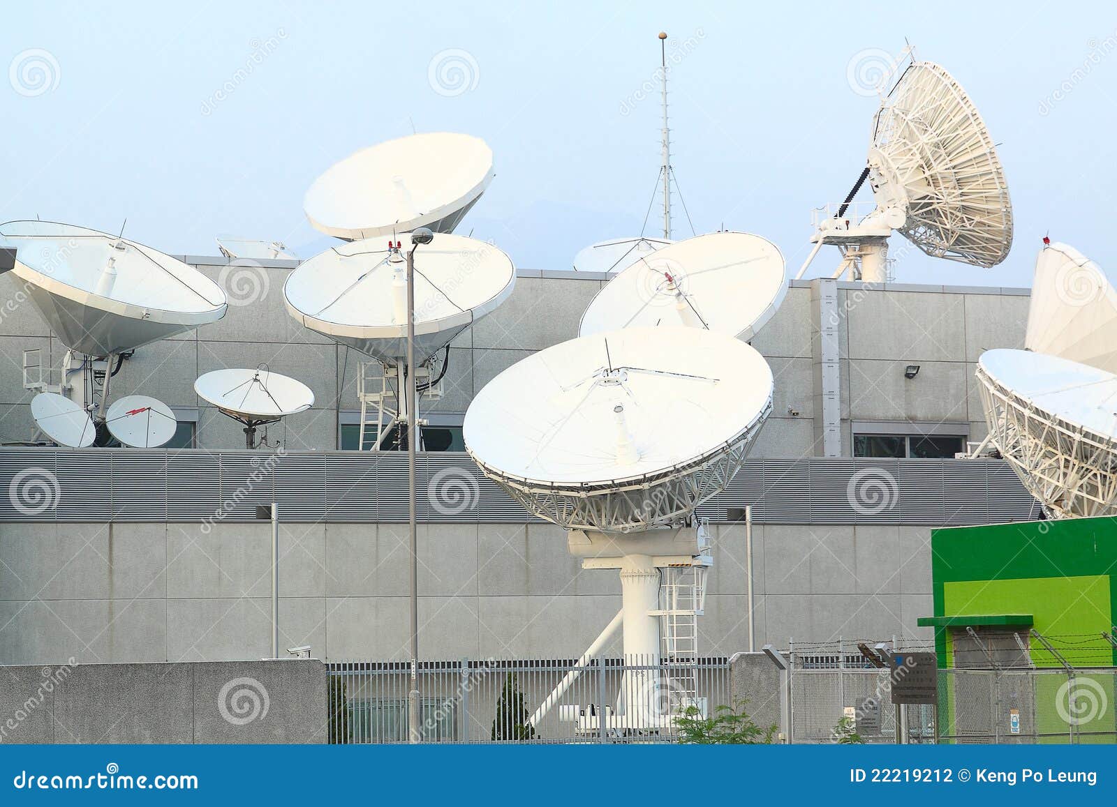 Satellite Communications Dishes Stock Photo - Image of broadcast ...