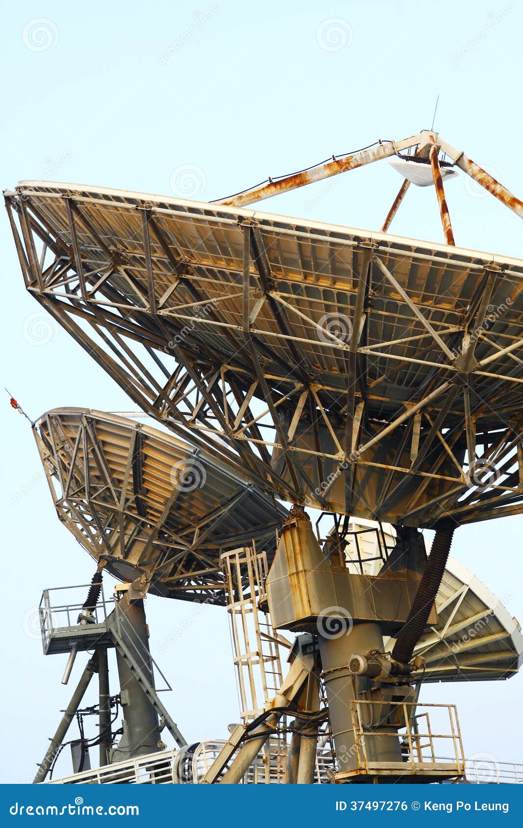 Satellite Communications Dishes Stock Photo - Image of receive ...