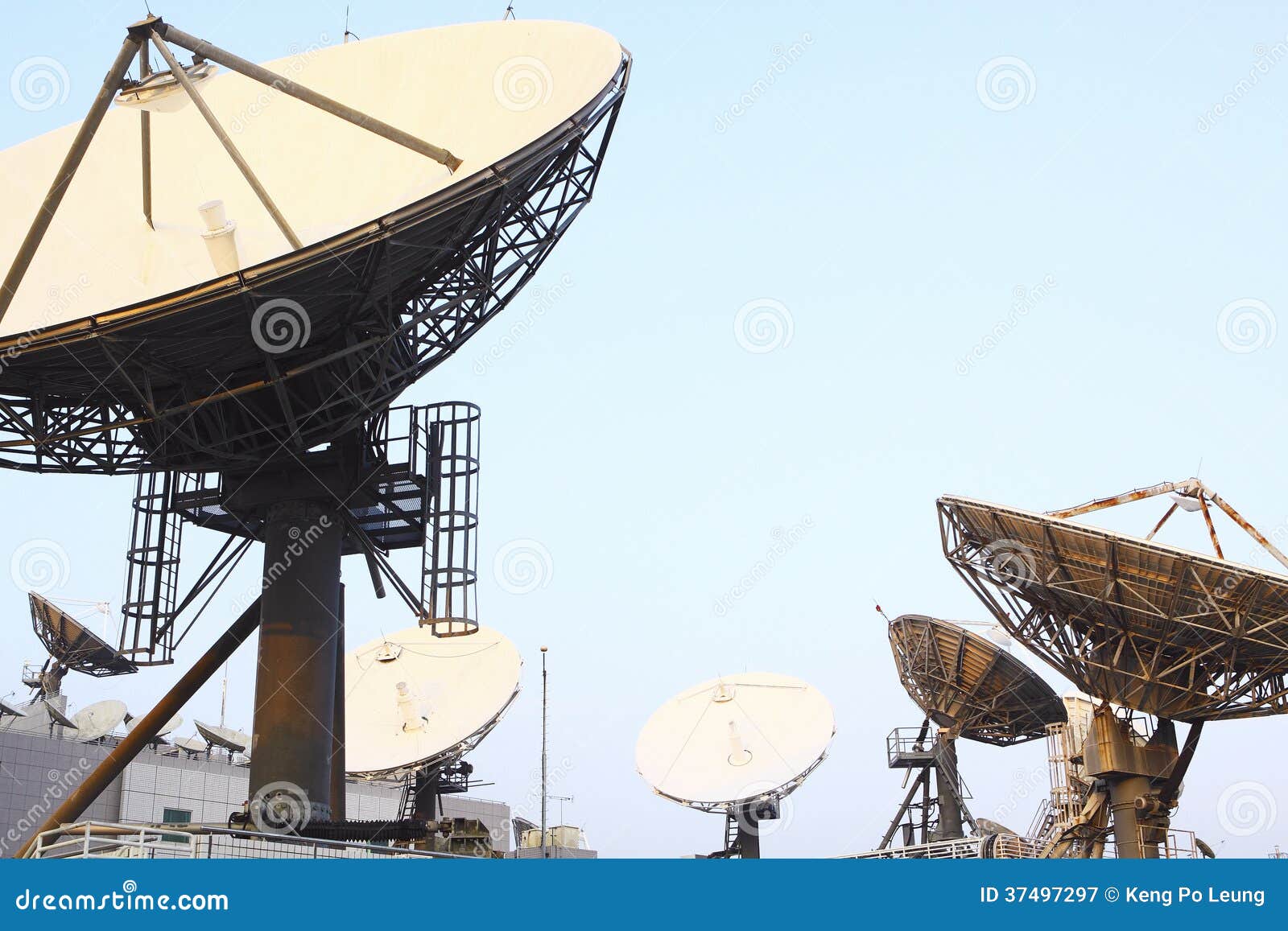 Satellite Communications Dishes Stock Image - Image of scientific ...