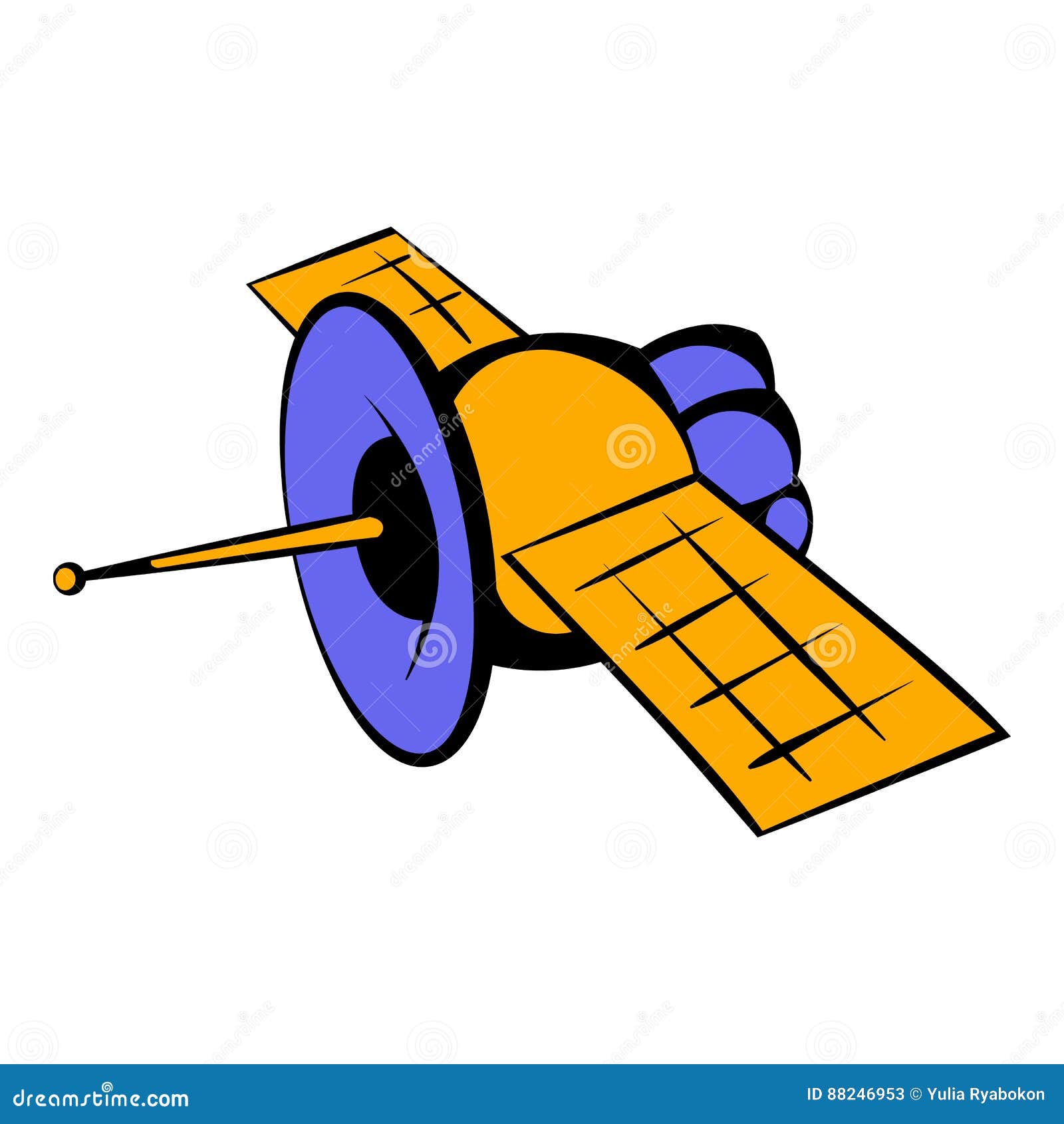 Satellite Communications Icon, Icon Cartoon Stock Vector - Illustration ...