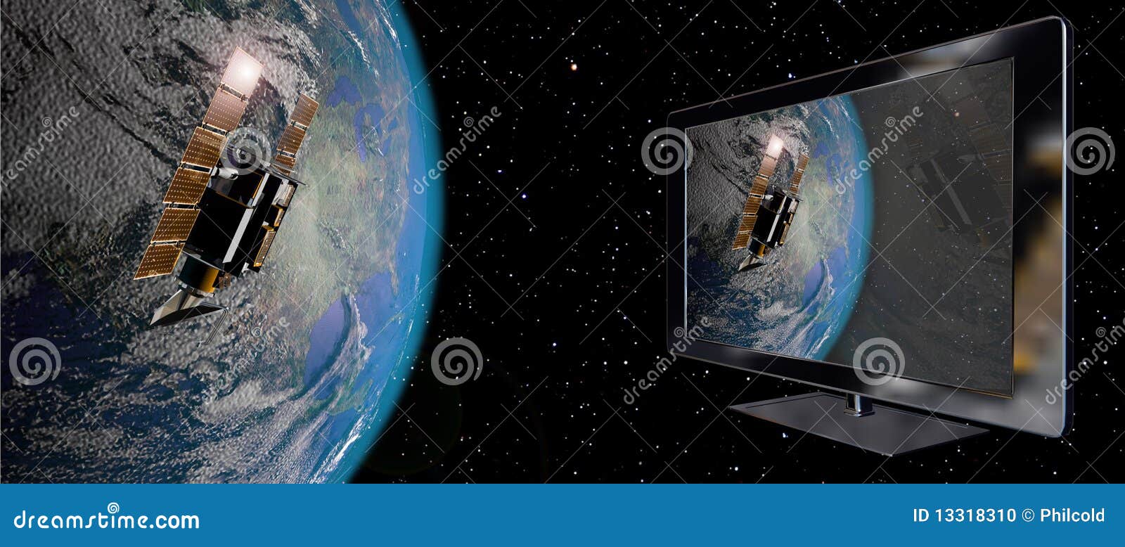 Satellite connection stock illustration. Illustration of production ...