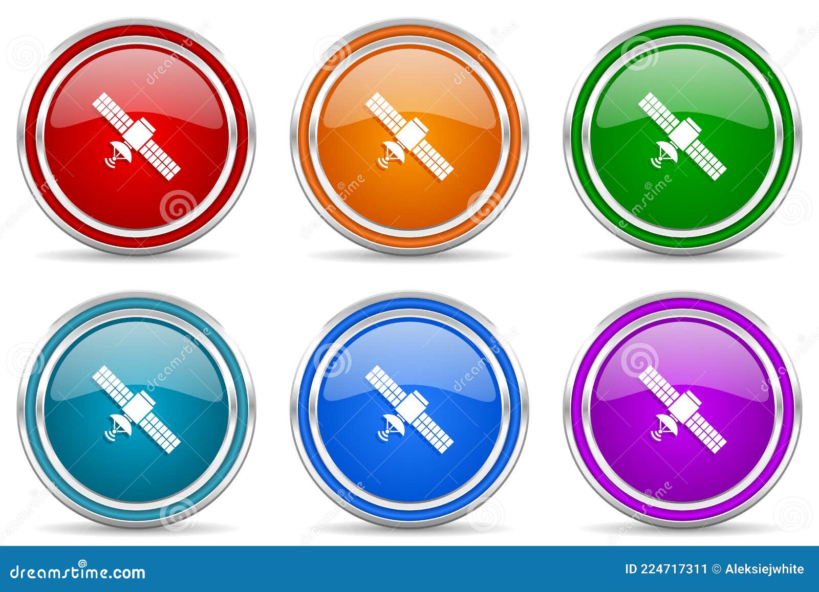 Satellite, Connection, Communication, Technology Silver Metallic Glossy ...