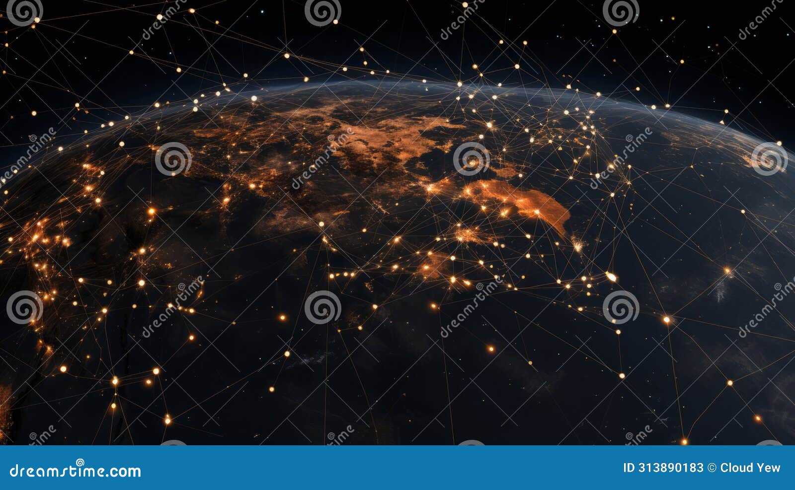 Satellite Constellation Mapping Stars Stock Illustration - Illustration ...