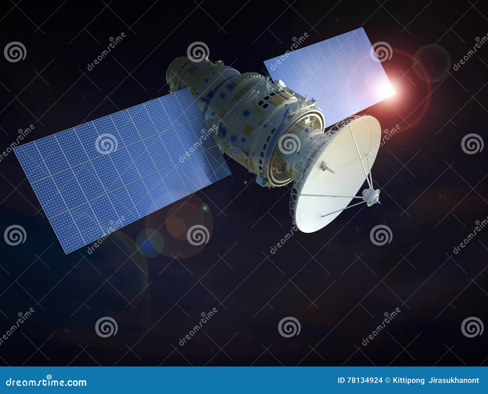 Satellite stock photo. Image of broadcasting, planet - 78134924
